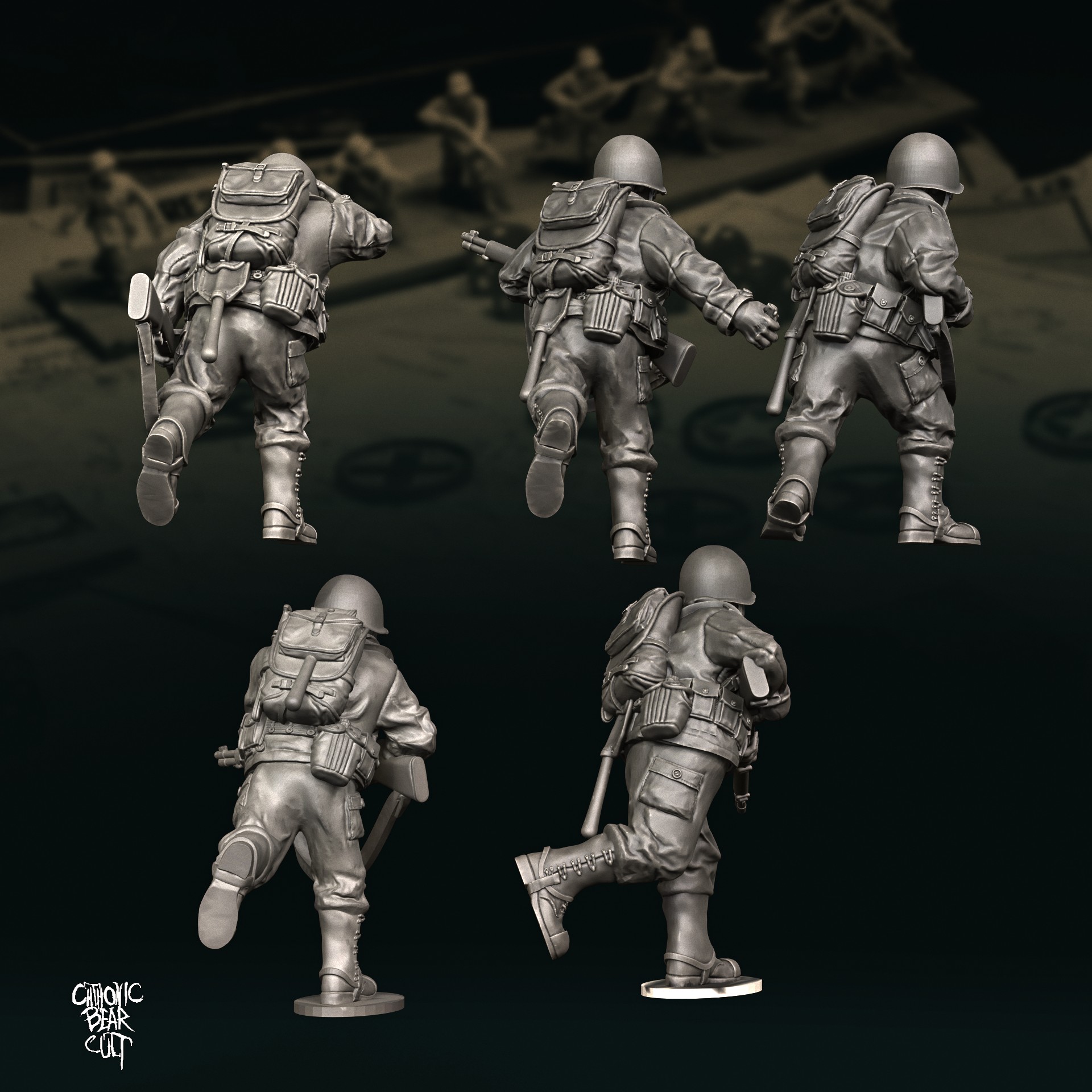 US Rangers - 9 Man Squad #2 by Chthonic Bearcult Miniatures - Wargaming3D