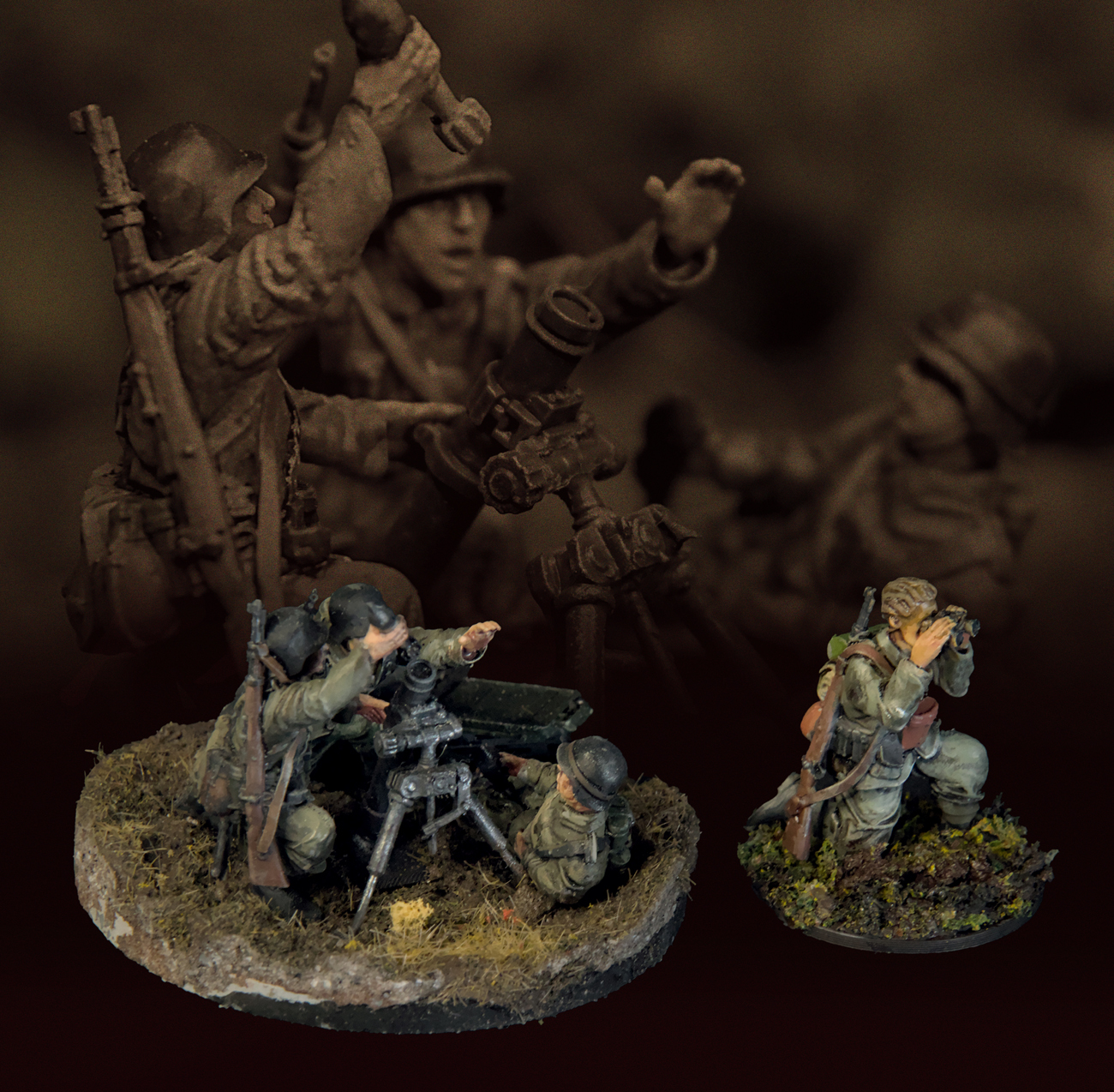 GER 8 cm GrW 34 Mortar Team by Chthonic Bearcult Miniatures - Wargaming3D