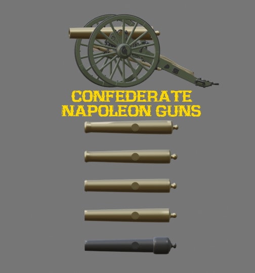 ACW CSA NAPOLEON GUNS (5 MODELS) 28mm by Fernando Pedrazzoli - Wargaming3D