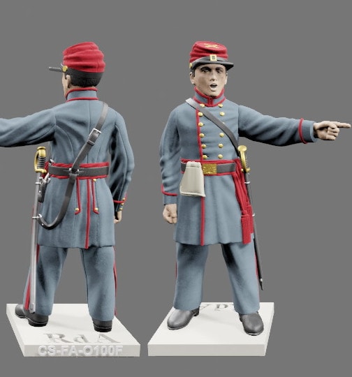 ACW CSA Artillery Officer 15mm by Fernando Pedrazzoli - Wargaming3D