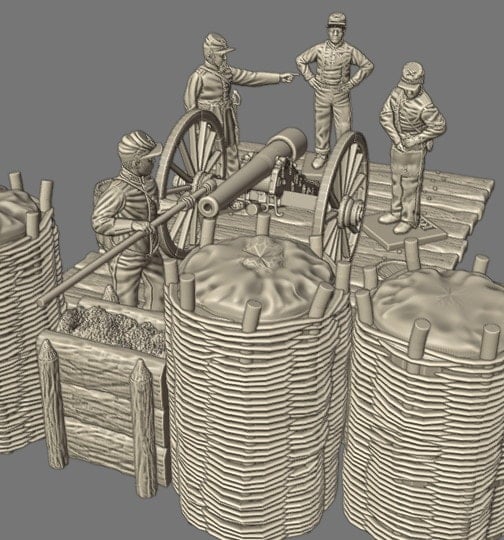 ACW Artillery Redoubt 28mm by Fernando Pedrazzoli - Wargaming3D