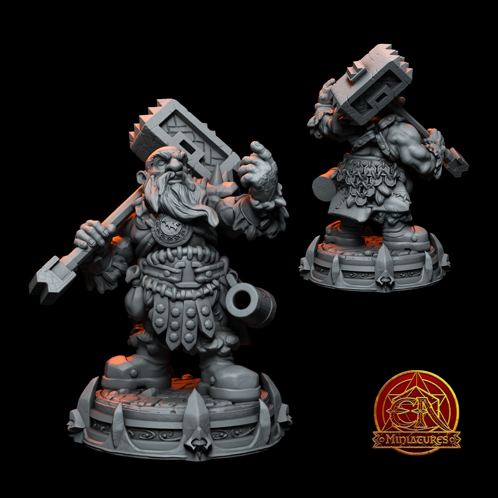 GrayBeard-Dwarf Barbarian by Epic Adventure Miniatures - MiniHoarder