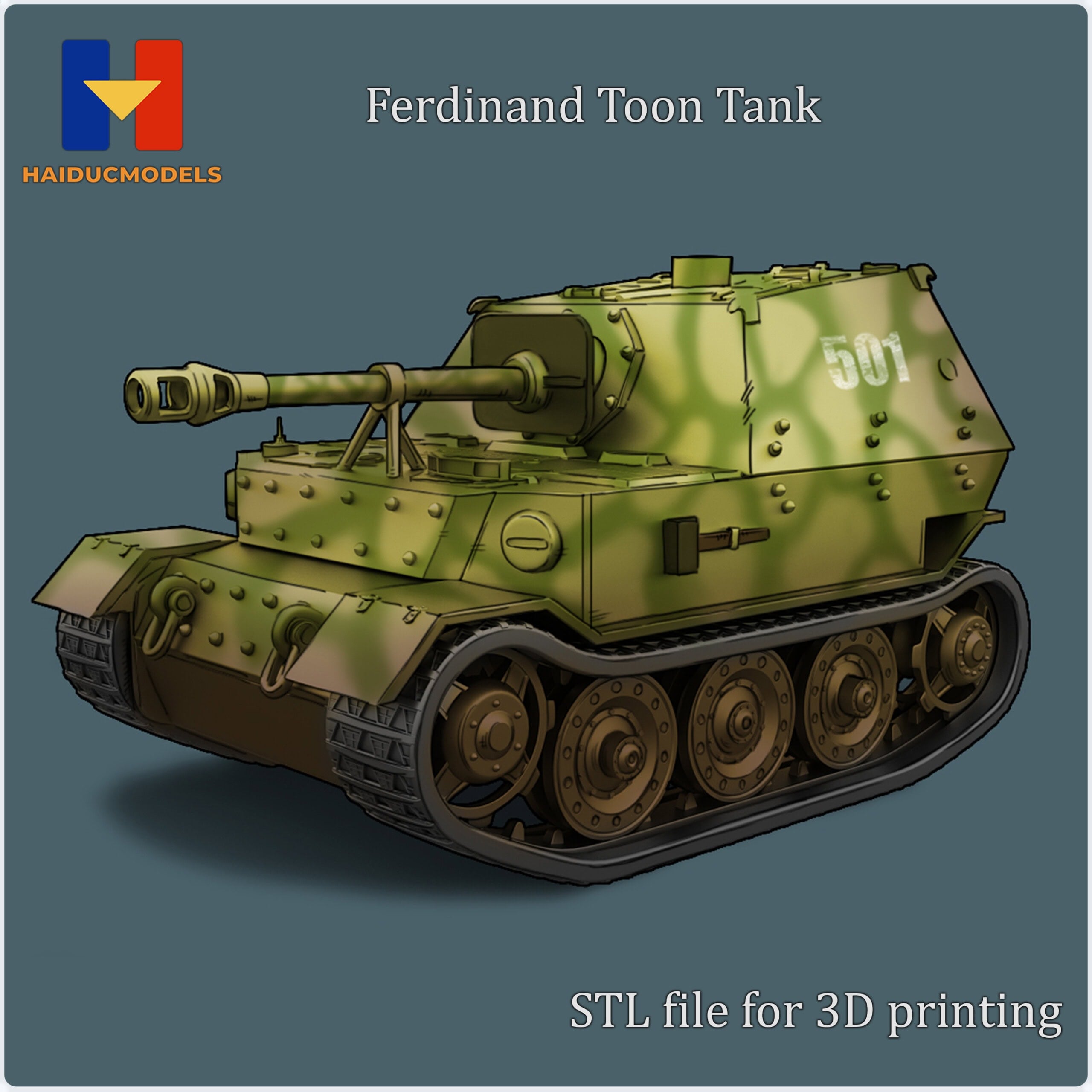Ferdinand Toon Tank STL by Haiduc Models - Wargaming3D