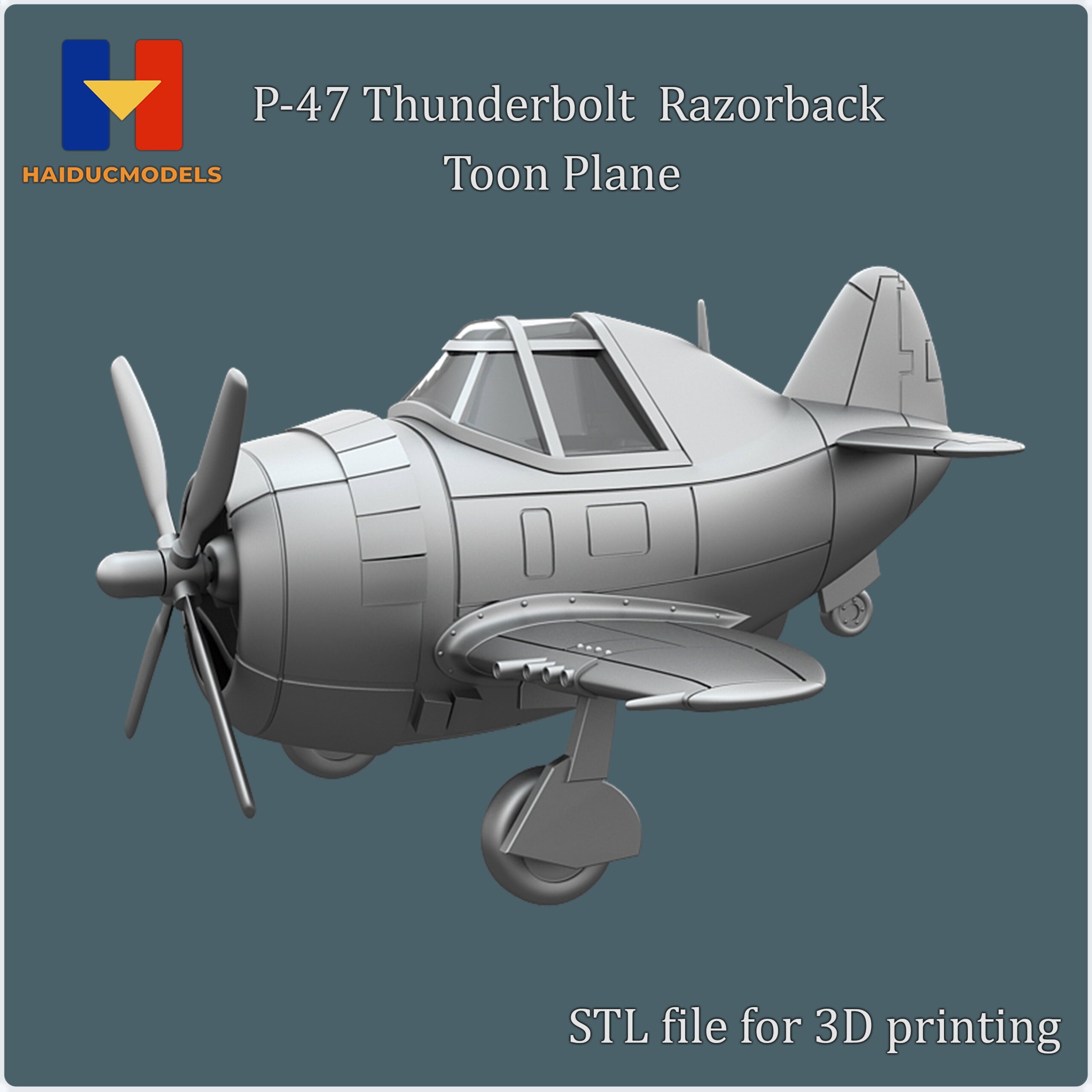 P-47 Thunderbolt Razorback 3D Printable Egg Plane by Haiducmodels ...