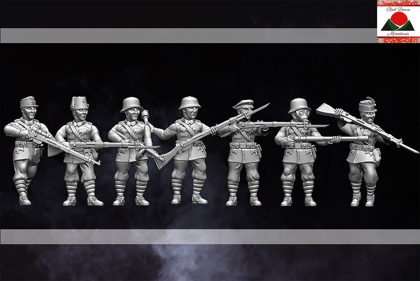 28MM WW1 Multipose Austria-Hungarian Infantry by Red Dawn 3D Miniatures ...