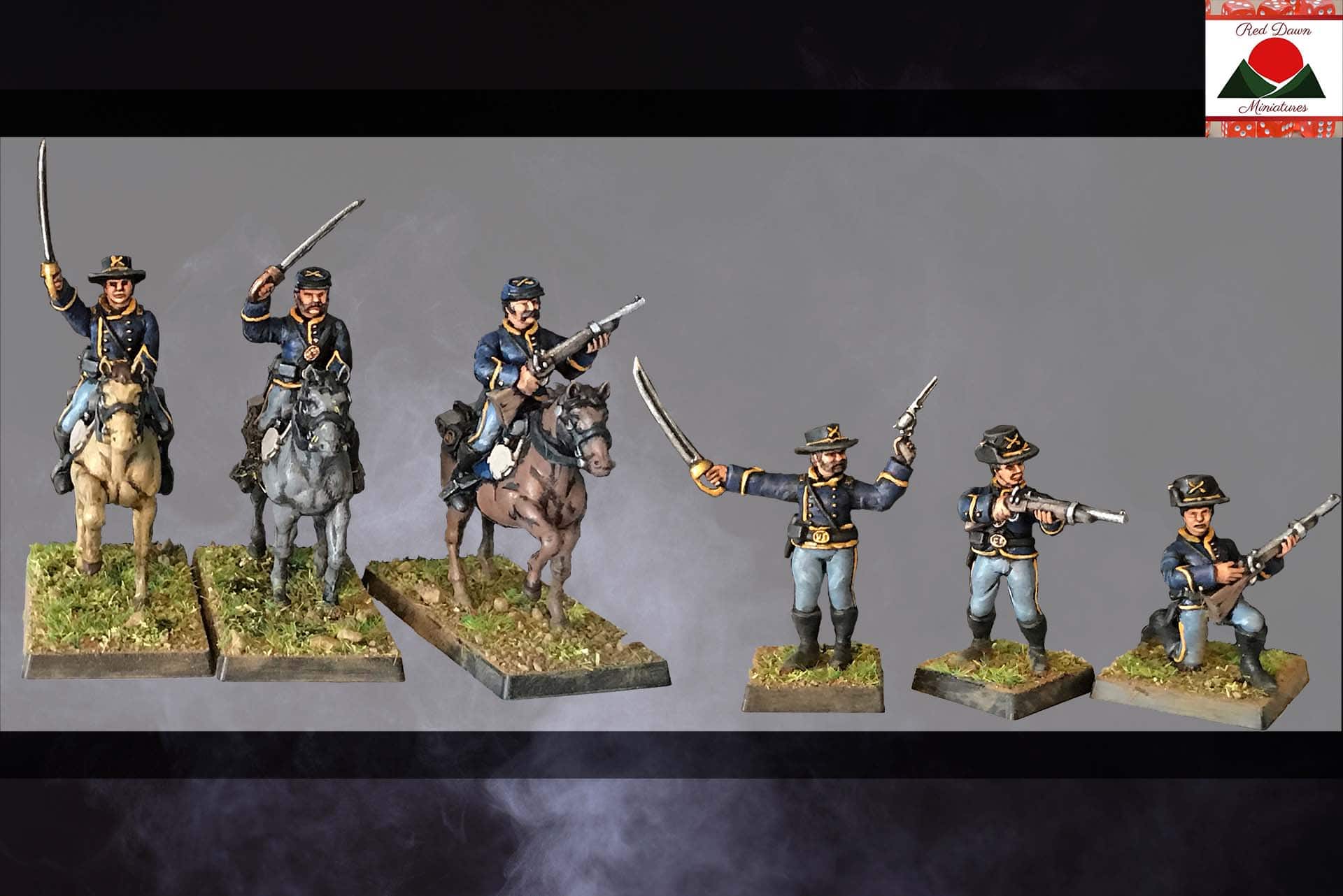 28mm Union Cavalry American Civil War Multipart and Print Supported by ...