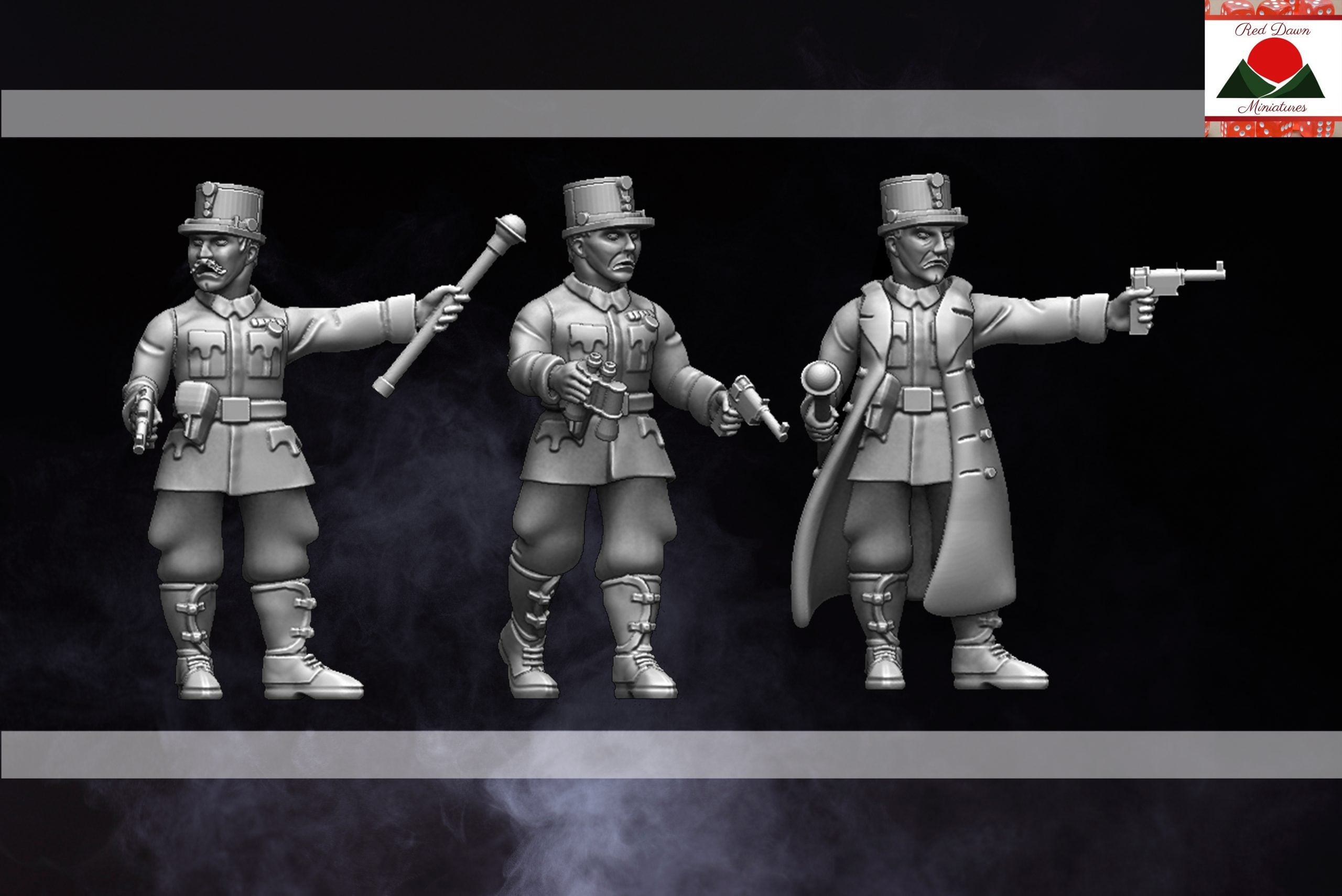 WW1 28mm Austro Hungarian Officers by Red Dawn 3D Miniatures - Wargaming3D