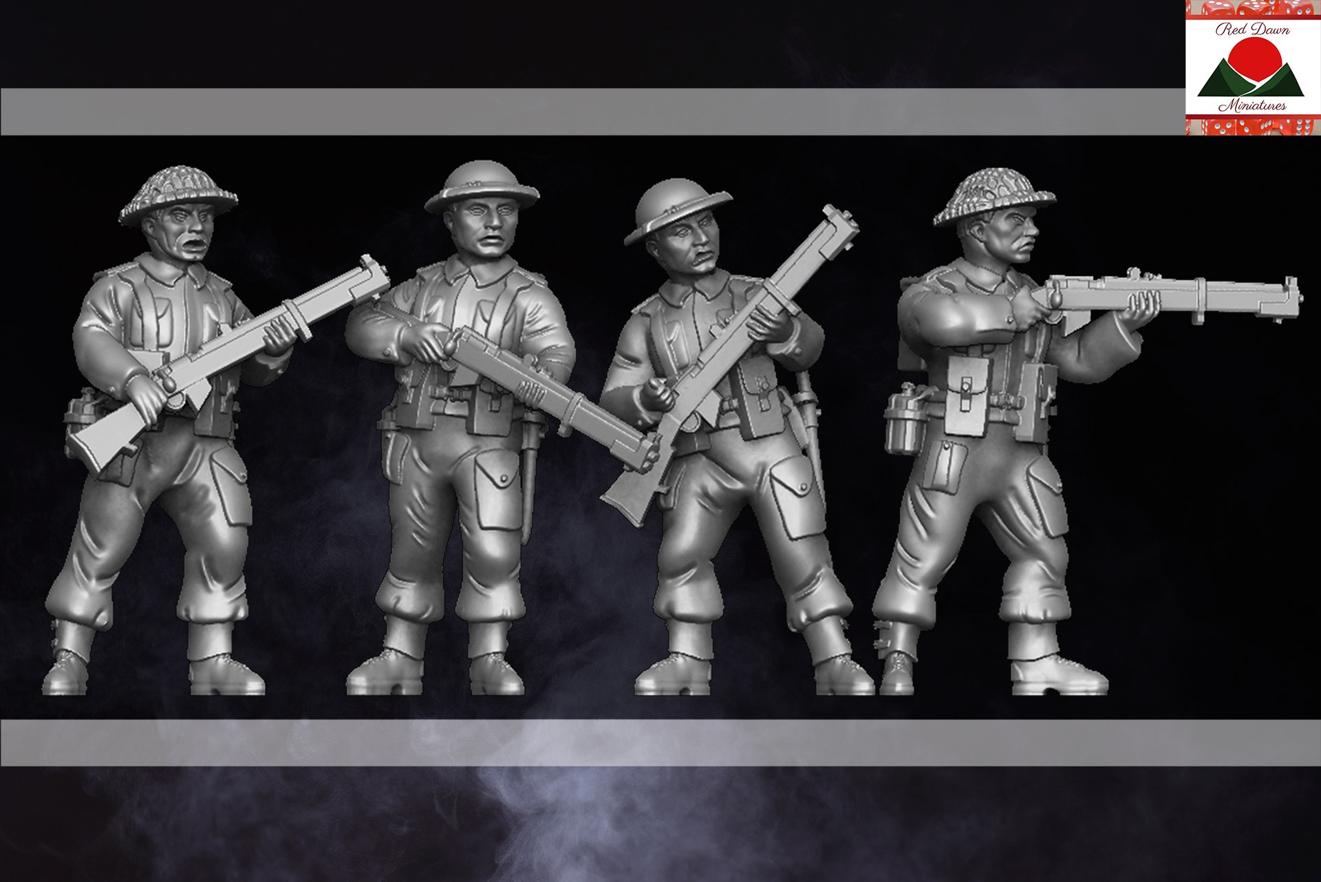 WW2 British Riflemen Skirmishing Late War 28mm by Red Dawn 3D ...