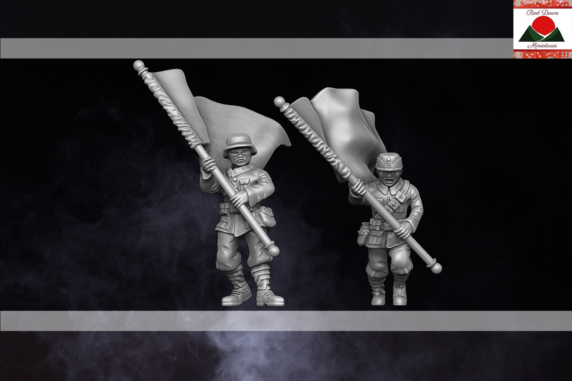 28mm WW2 Chinese Standard Bearers by Red Dawn 3D Miniatures - Wargaming3D