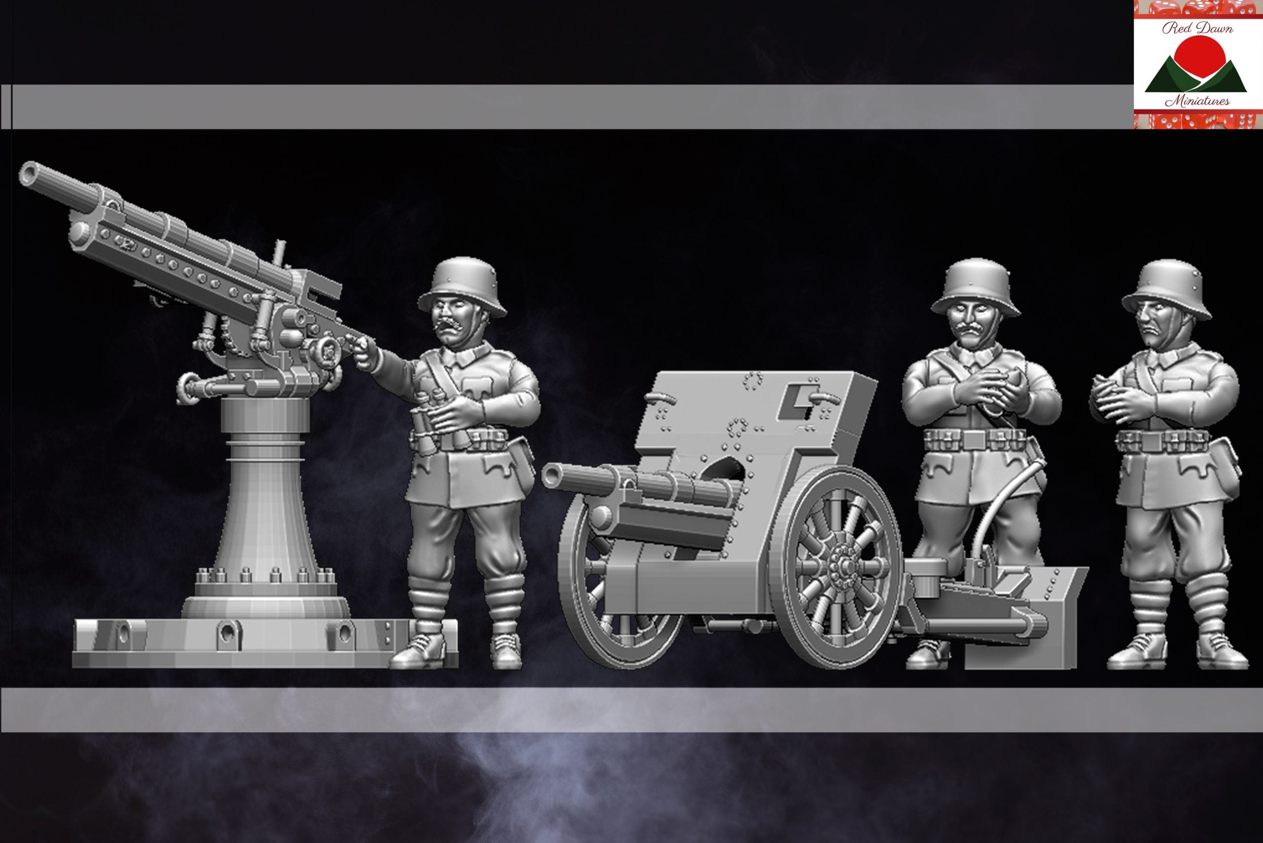 28mm WW1 Austro Hungarian Field Gun and AA Gun by Red Dawn 3D ...