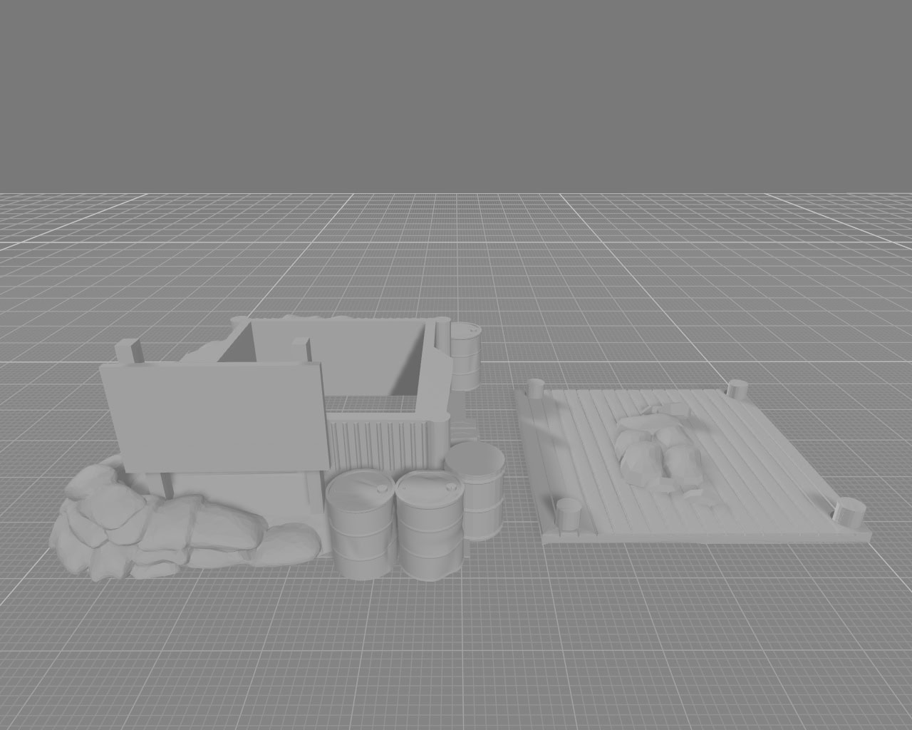 Firebase Bunkers with Signs Set by Gametree 3d Print Scenics - Wargaming3D