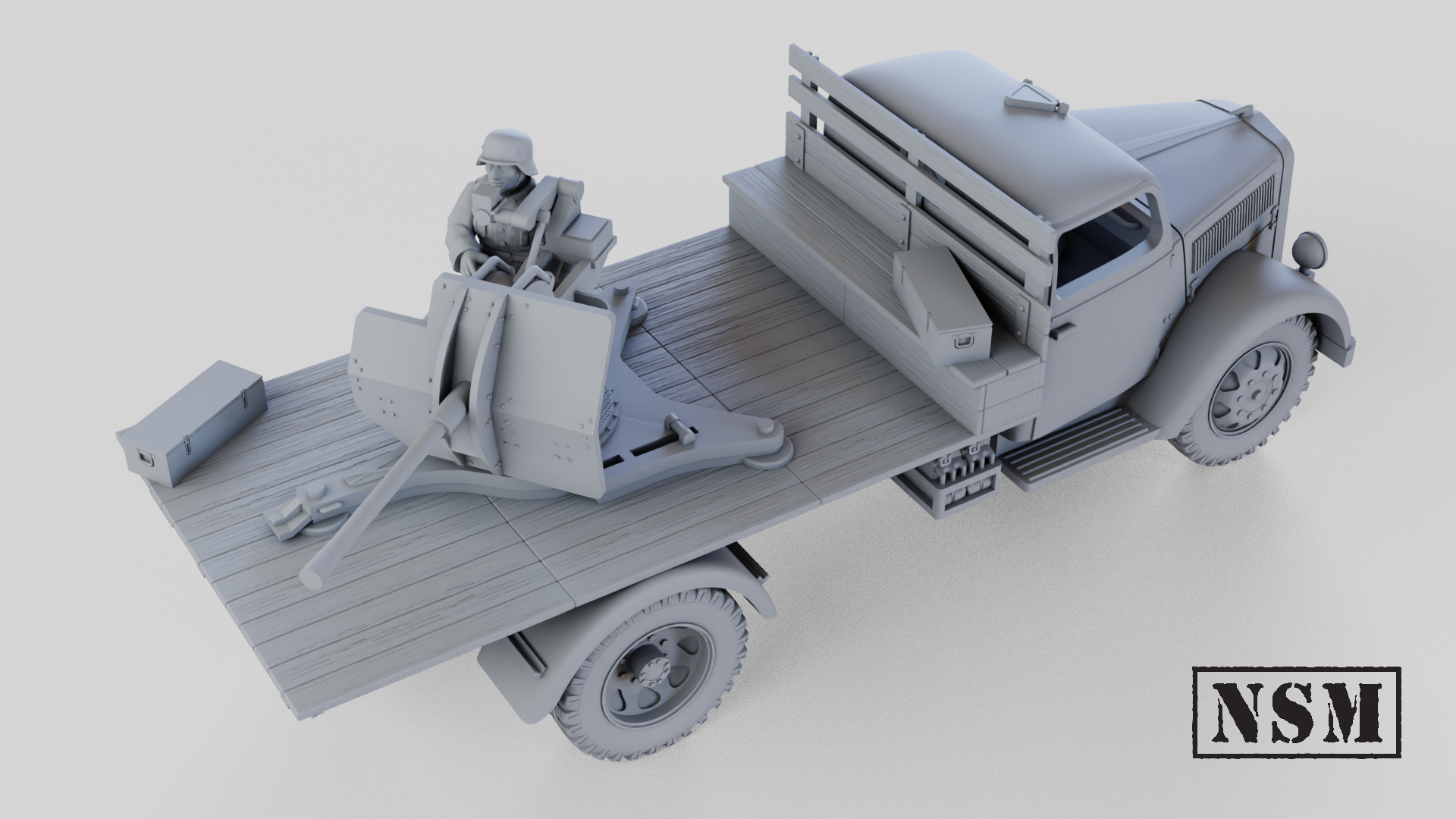 Opel Blitz with 2cm Flak 38 by Night Sky Miniatures - Wargaming3D