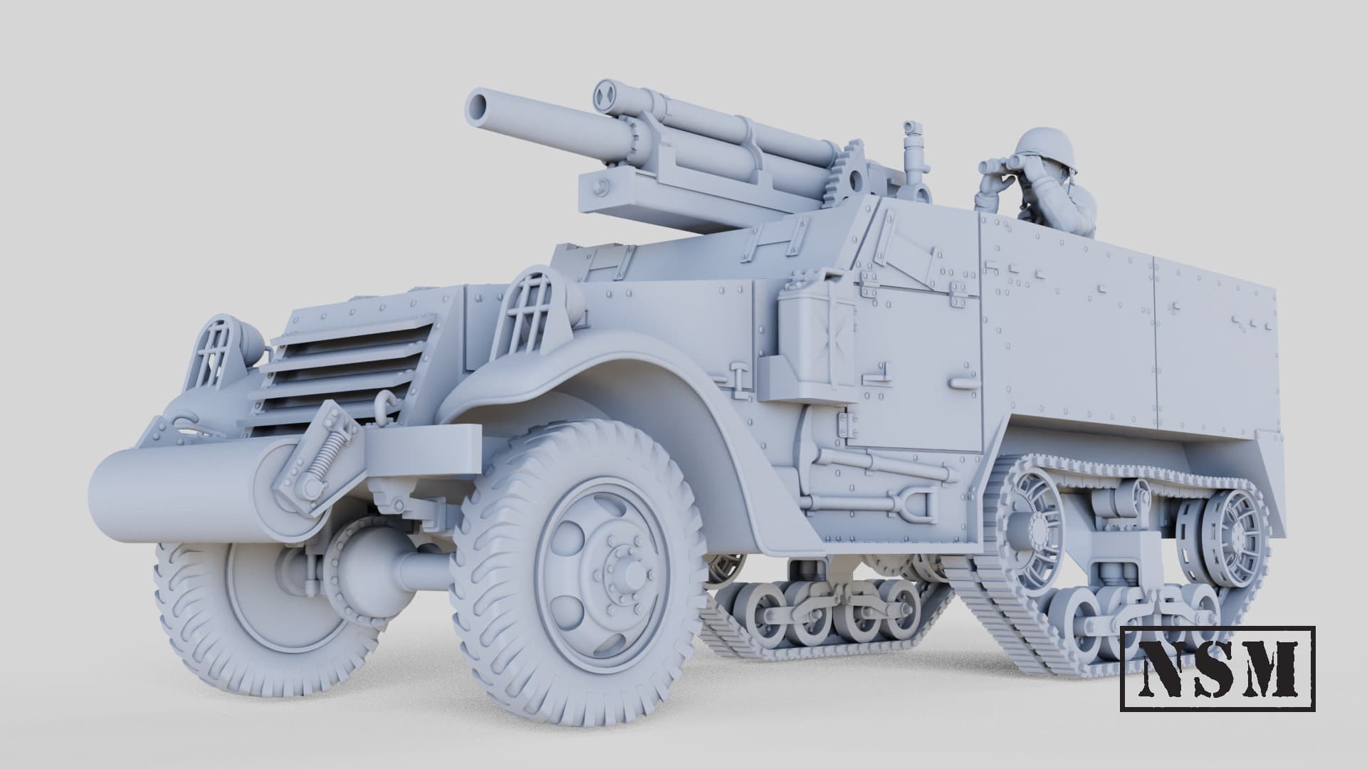 T19 HMC Halftrack 105mm Howitzer by Night Sky Miniatures - Wargaming3D