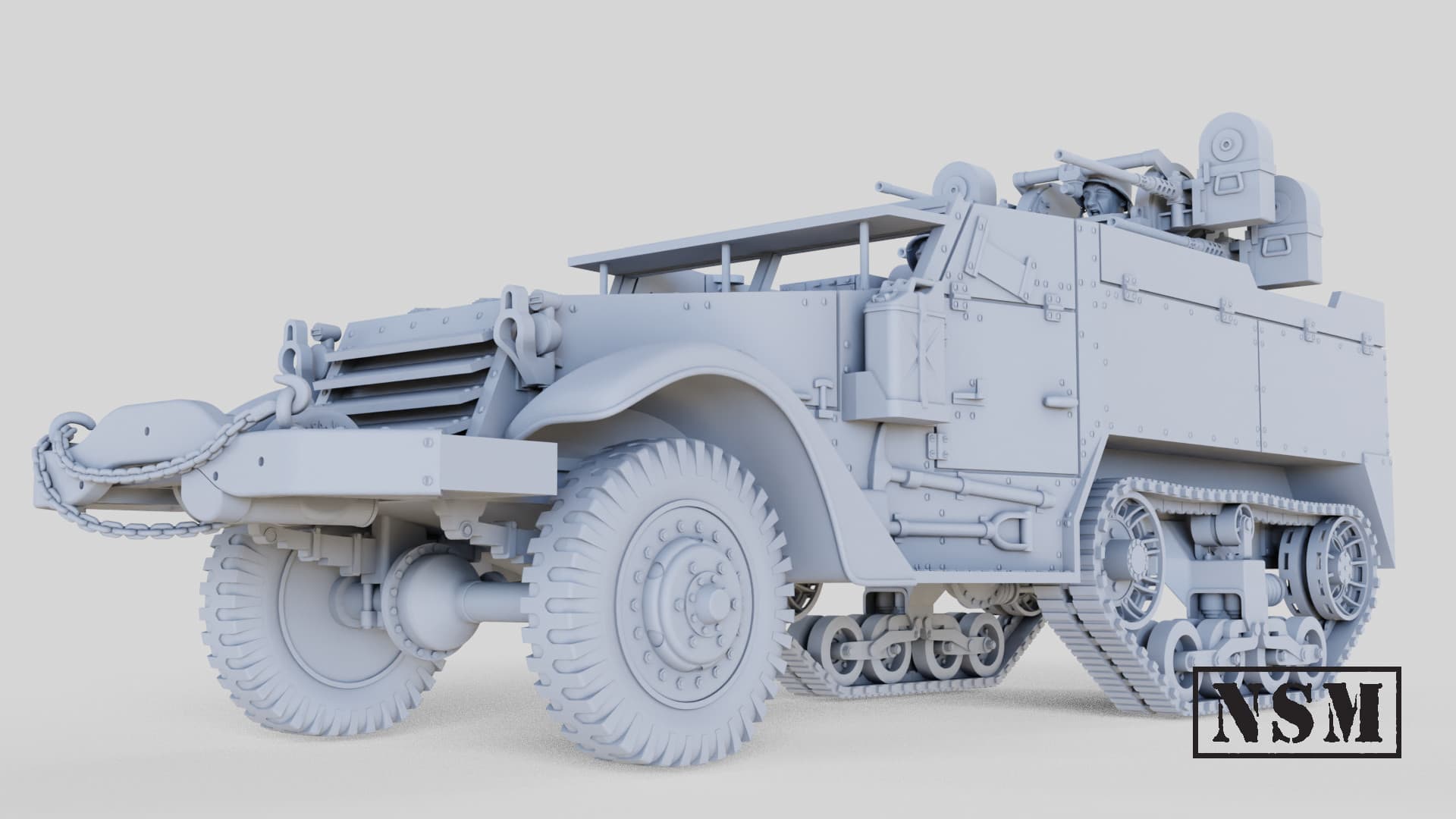 M16 Quad HMG Halftrack by Night Sky Miniatures - Wargaming3D