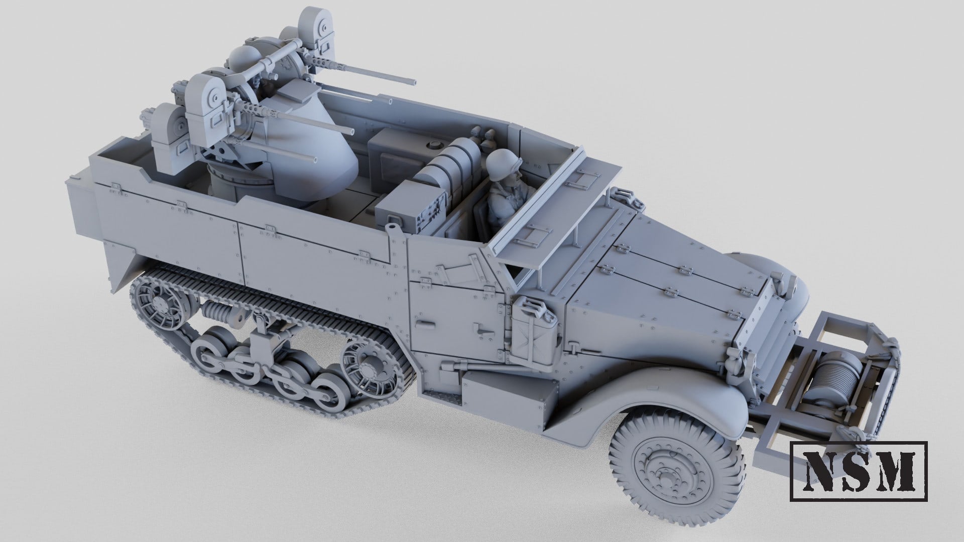 M16 Quad HMG Halftrack by Night Sky Miniatures - Wargaming3D