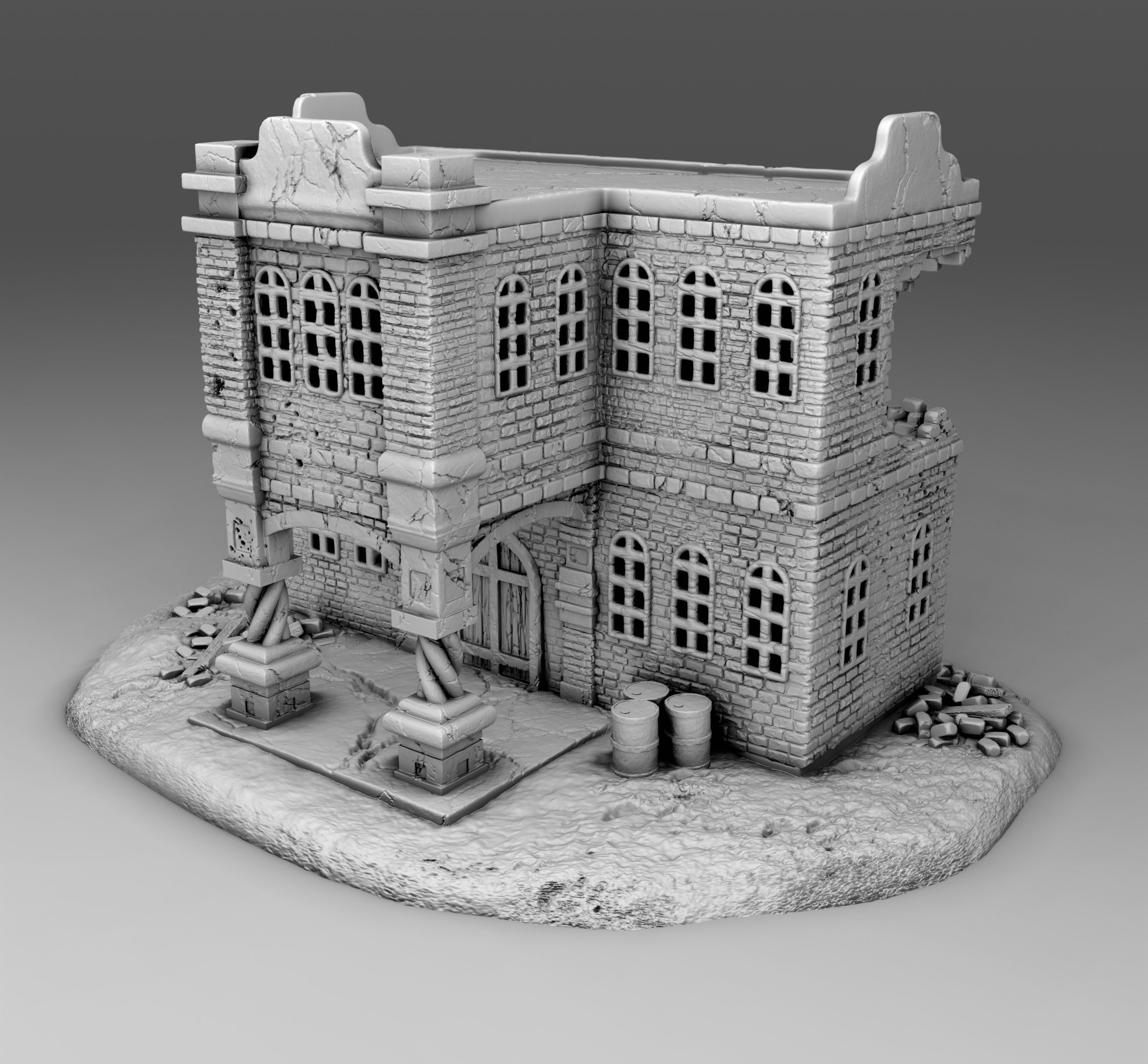 28 mm Damaged Arab Building 02 by Studio Grozny - Wargaming3D