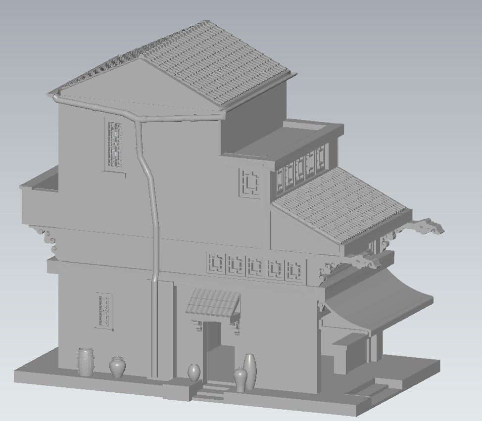 28 mm China House by Studio Grozny - Wargaming3D