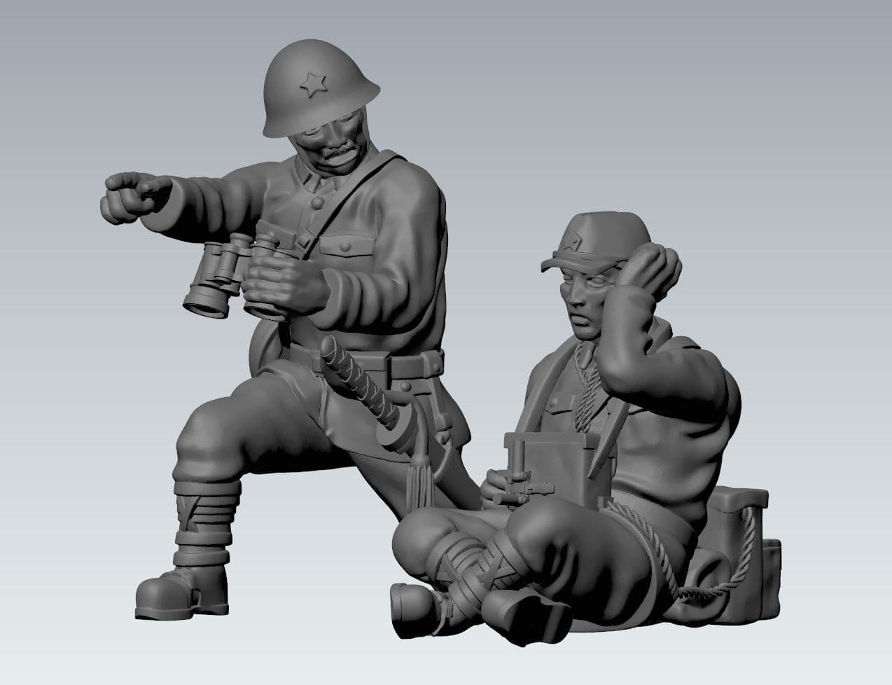 28 mm Japanese Forward Observer Team by Studio Grozny - Wargaming3D