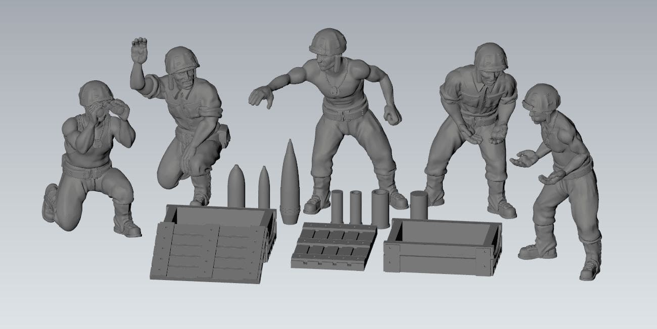 28 mm USMC gun crew by Studio Grozny - Wargaming3D