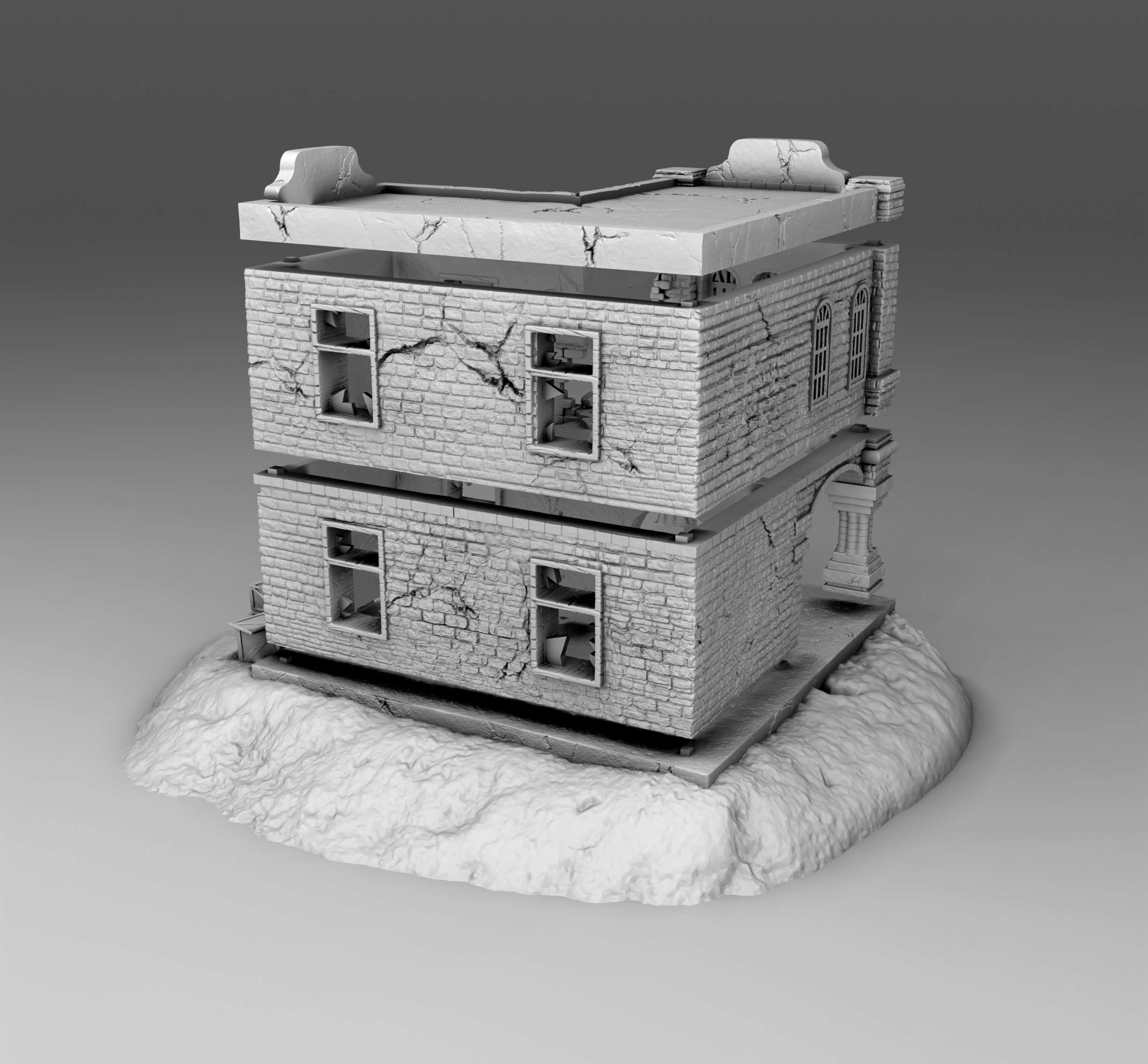 28 mm Damaged Arab Building 03 by Studio Grozny - Wargaming3D