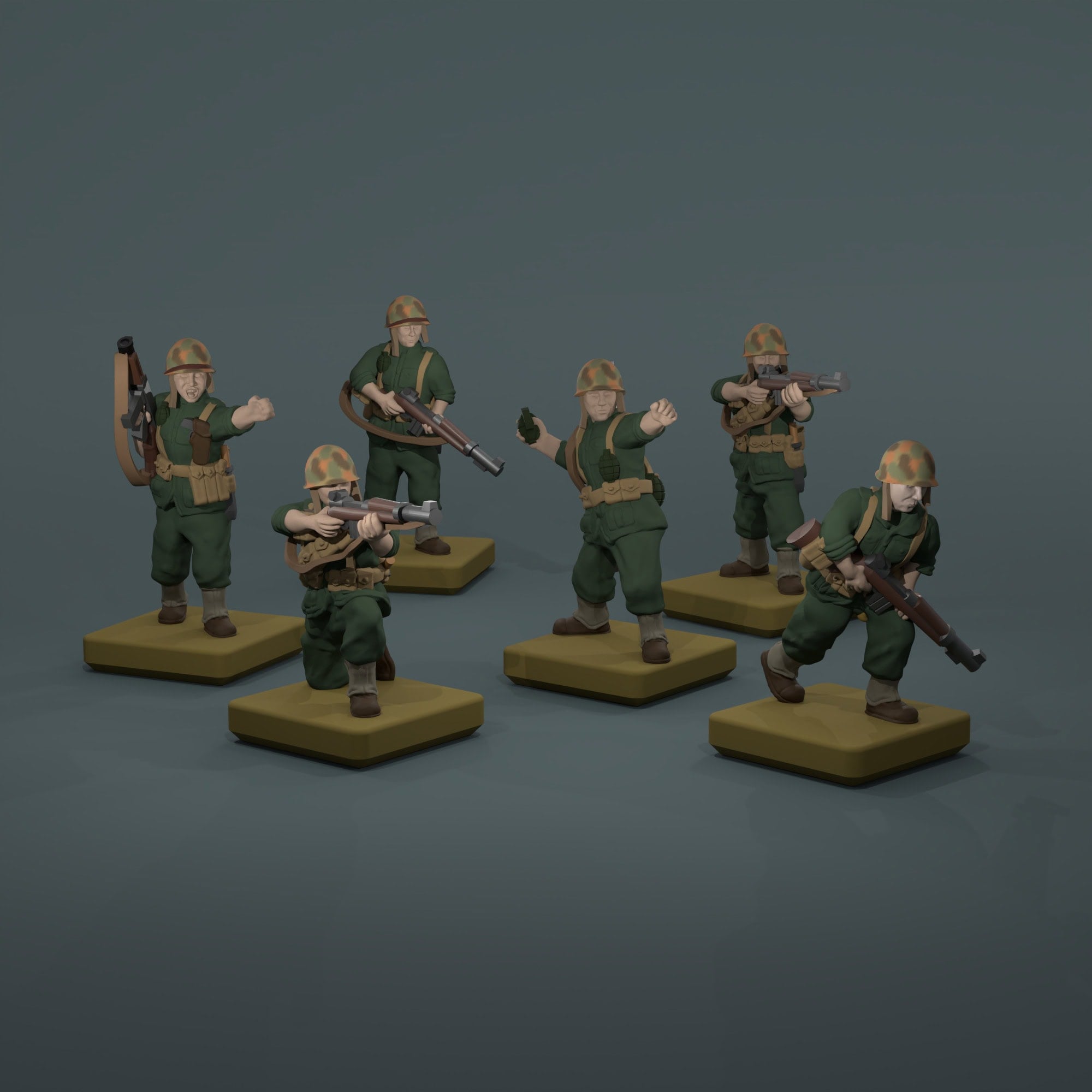 WW2 American Pacific Marines 15mm Scale by MeepleForge - Wargaming3D