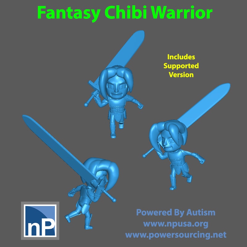 Fantasy Chibi Warrior by nonPareil Institute / PowerSourcing - MiniHoarder