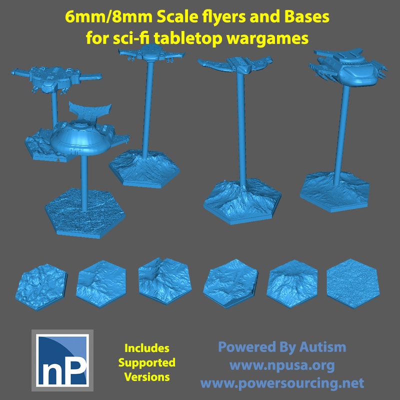 6mm/8mm SciFi Flyers & Bases by nonPareil Institute / PowerSourcing ...