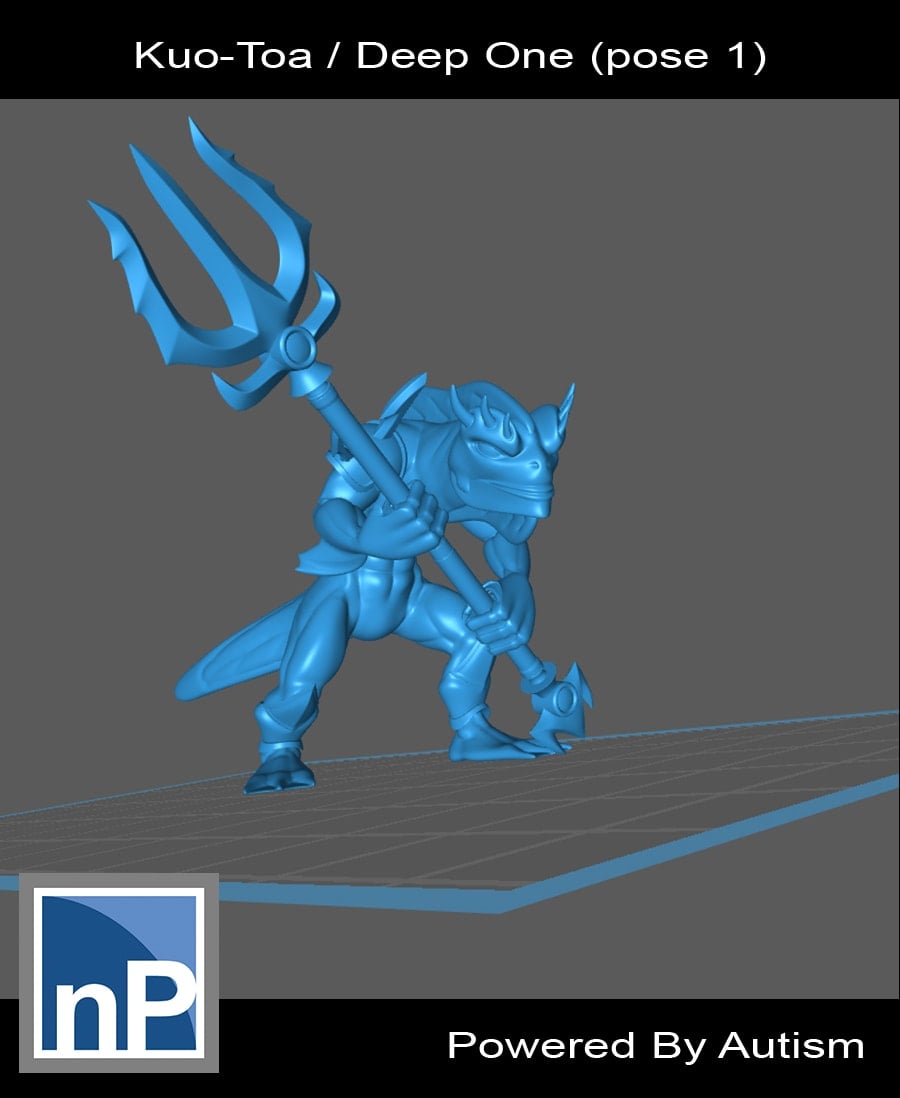 Kuo-Toa / Deep One / Fish-Man Warrior, pose 1 by nonPareil Institute ...