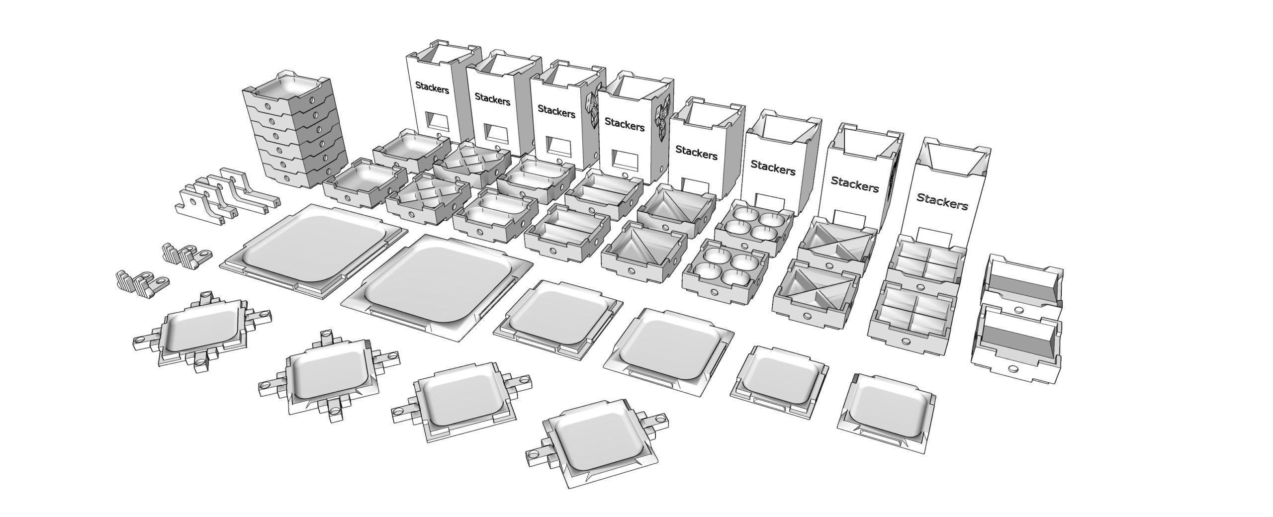 Stackers - 3D-printable board game organizers, STL-files by DDC-prints ...