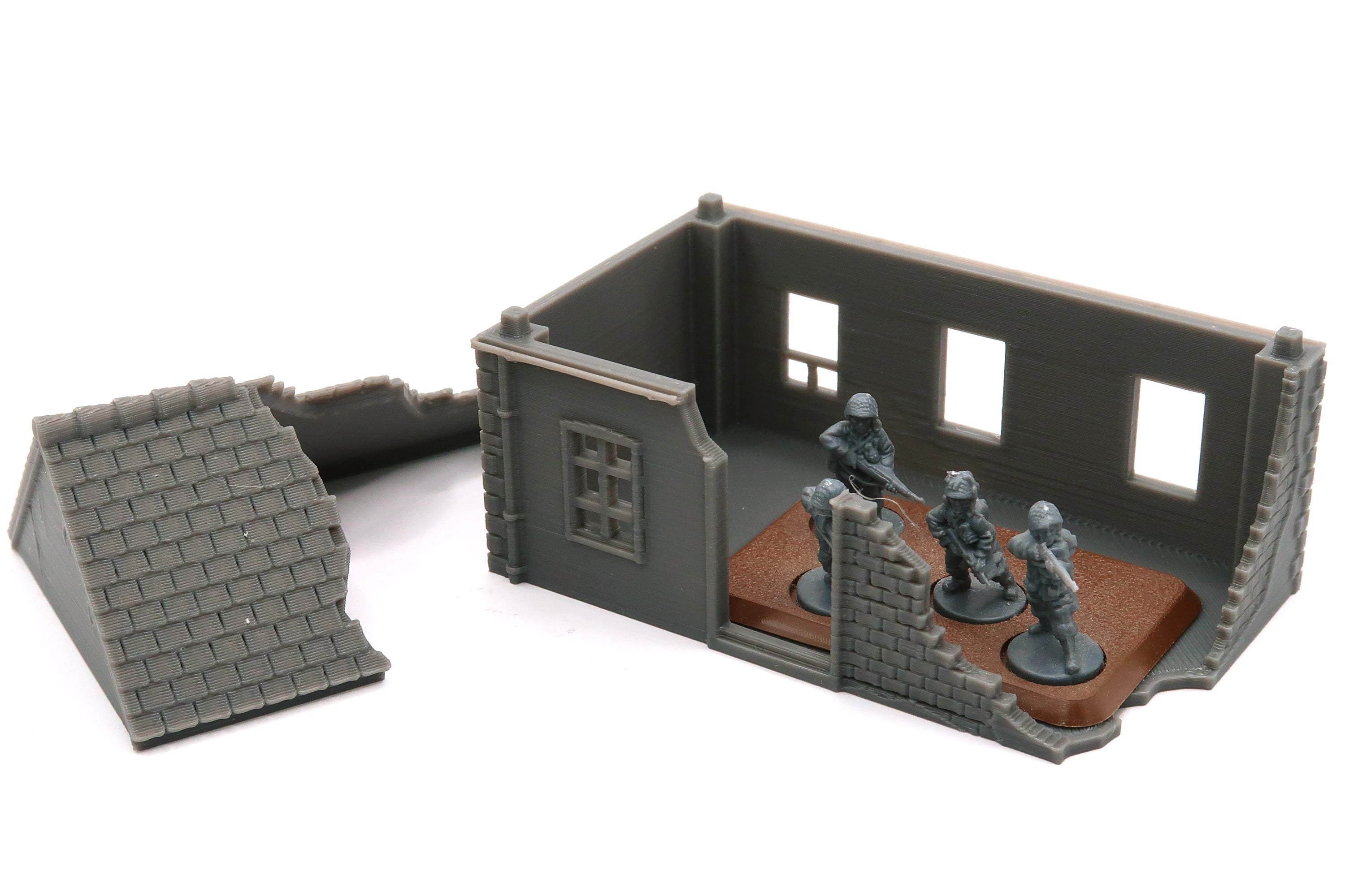 Normandy Destroyed Cottage SS-T1 - Wargaming Terrain French House by Patrick Miniatures ...
