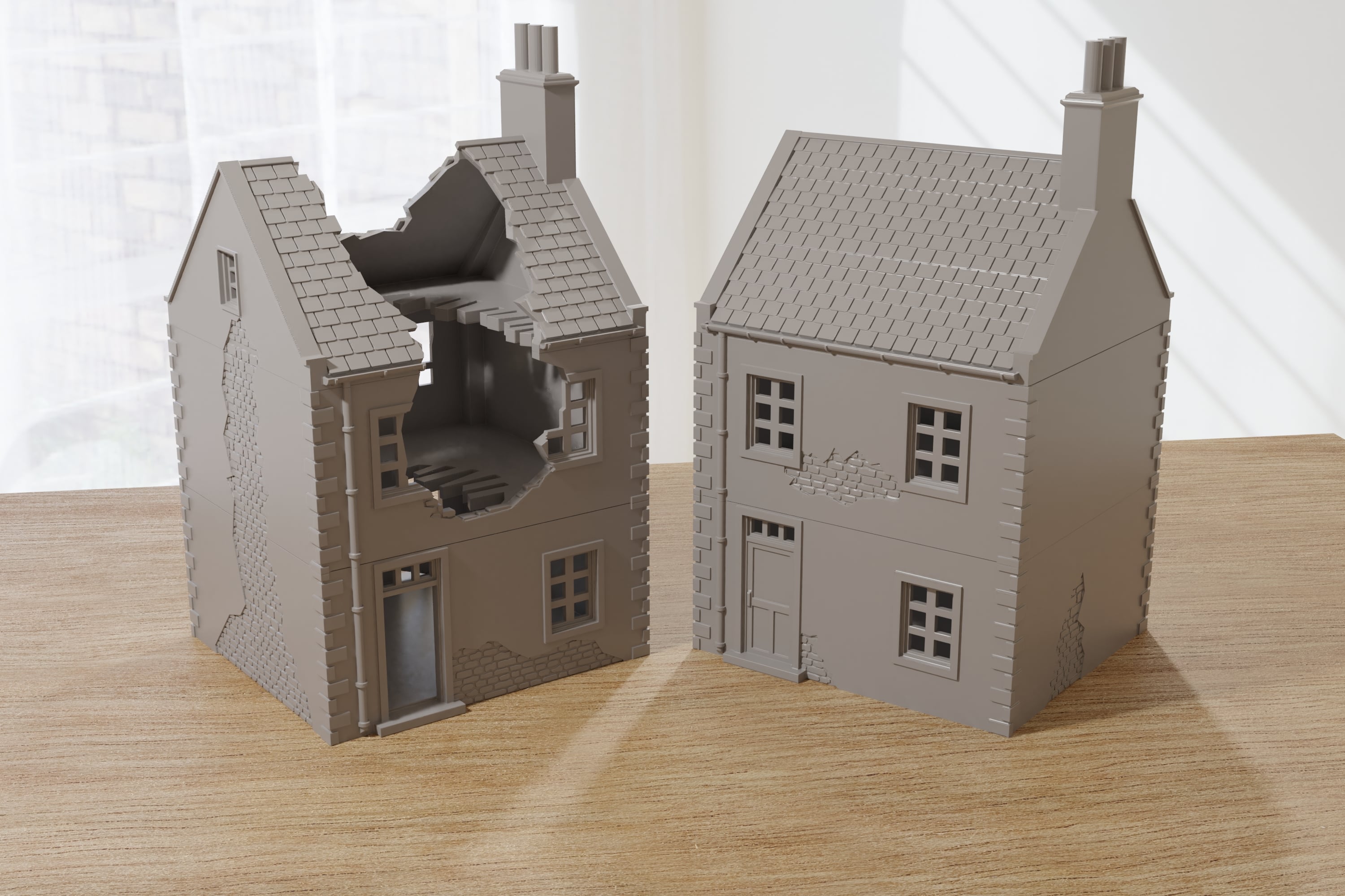 Normandy Village Cottage DS T7 - Intact and Destroyed - WW2 Wargaming ...