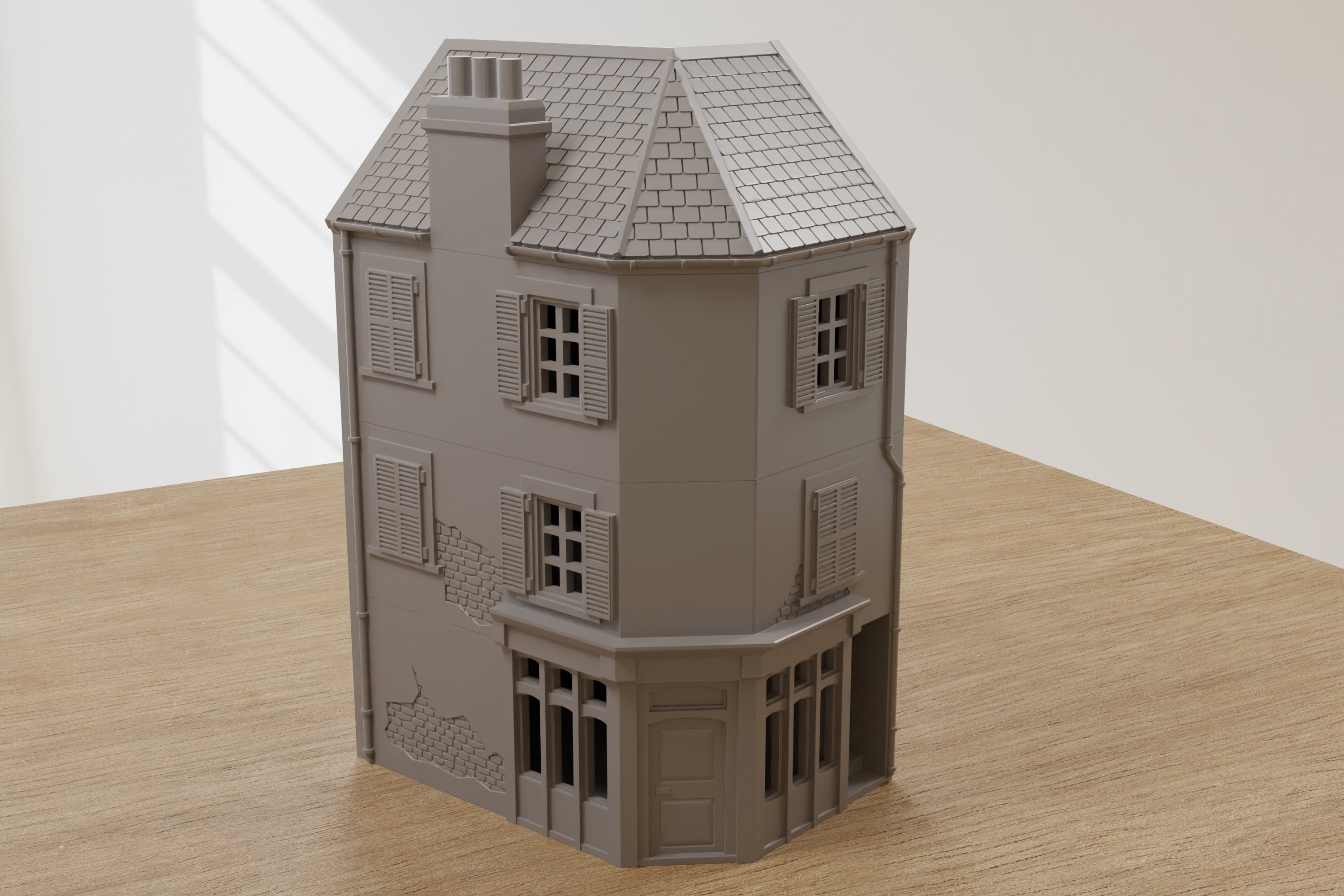 Normandy Commercial Corner Block - Wargaming Terrain by Patrick ...