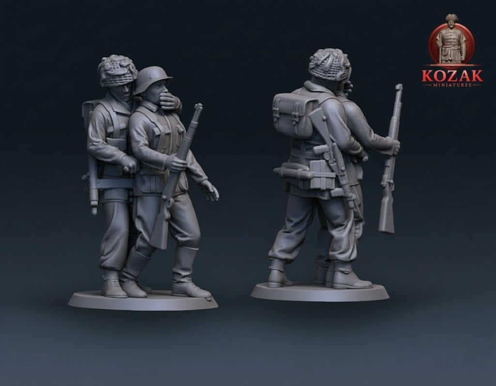 ww2 british paratroopers silent kill scene in helmets by Kozak ...