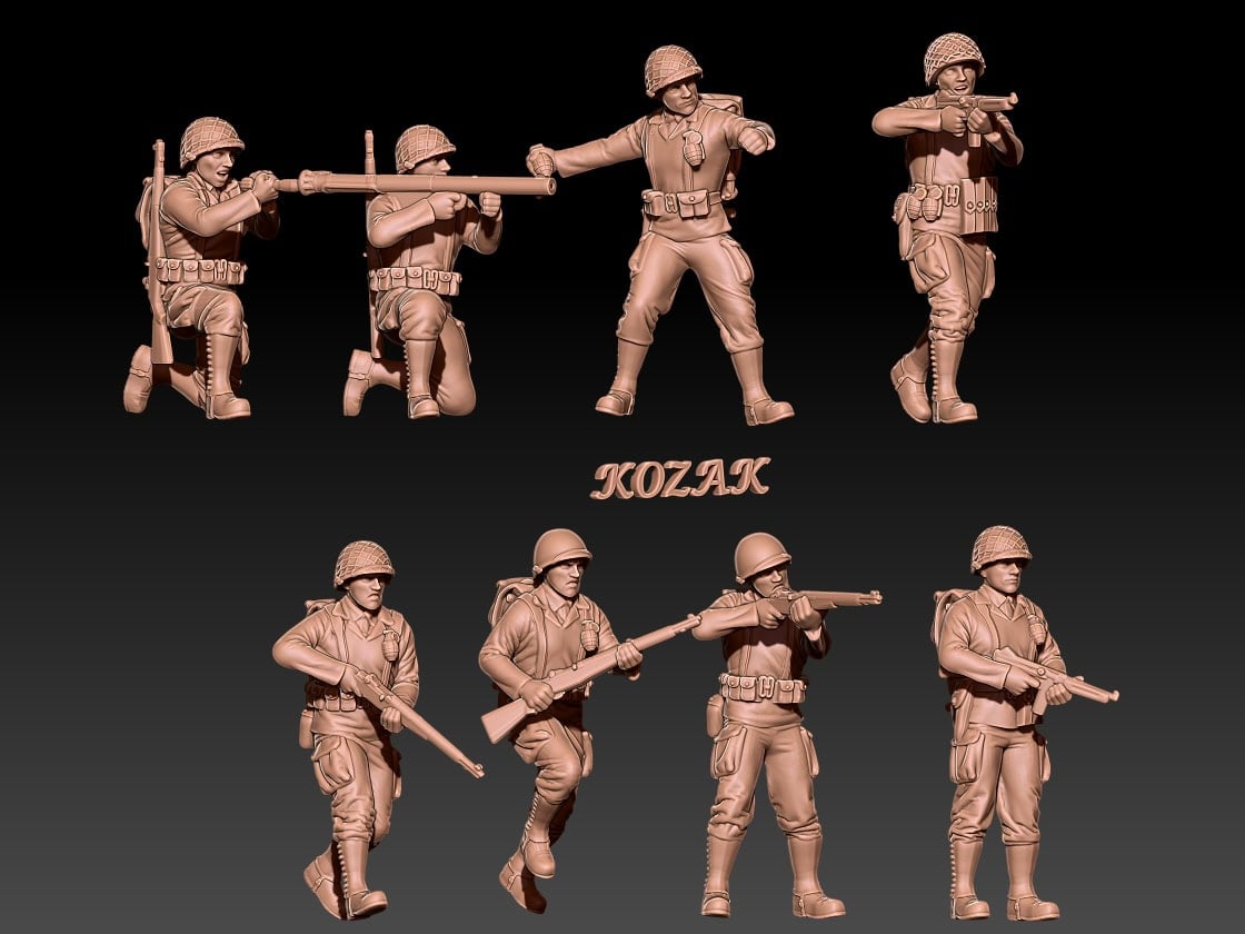 ww2 us infantry & rangers set 1 by Kozak - Wargaming3D