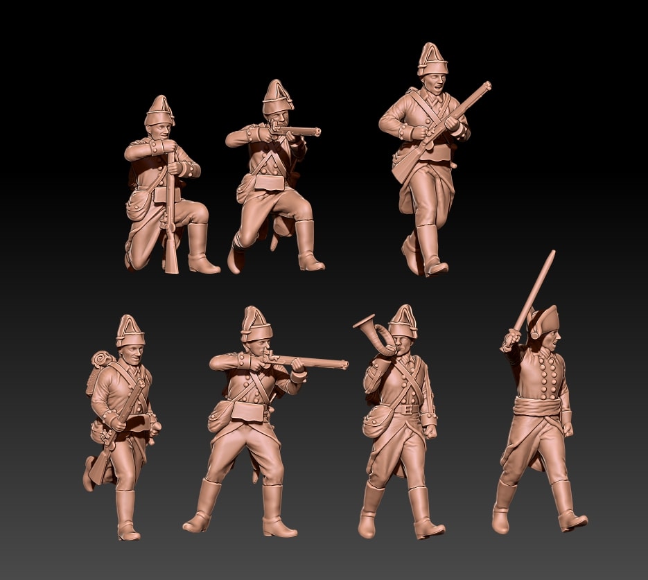 Napoleonic russian jagers 1799 in field cap set 2 by Kozak - Wargaming3D