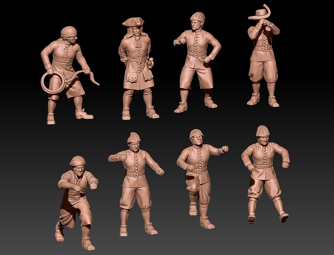pirates & sailors at work 18th century set 1 by Kozak - Wargaming3D