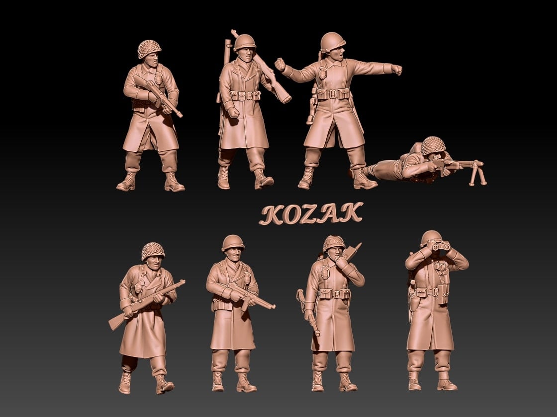 ww2 us infantry in winter set 2 by Kozak - Wargaming3D