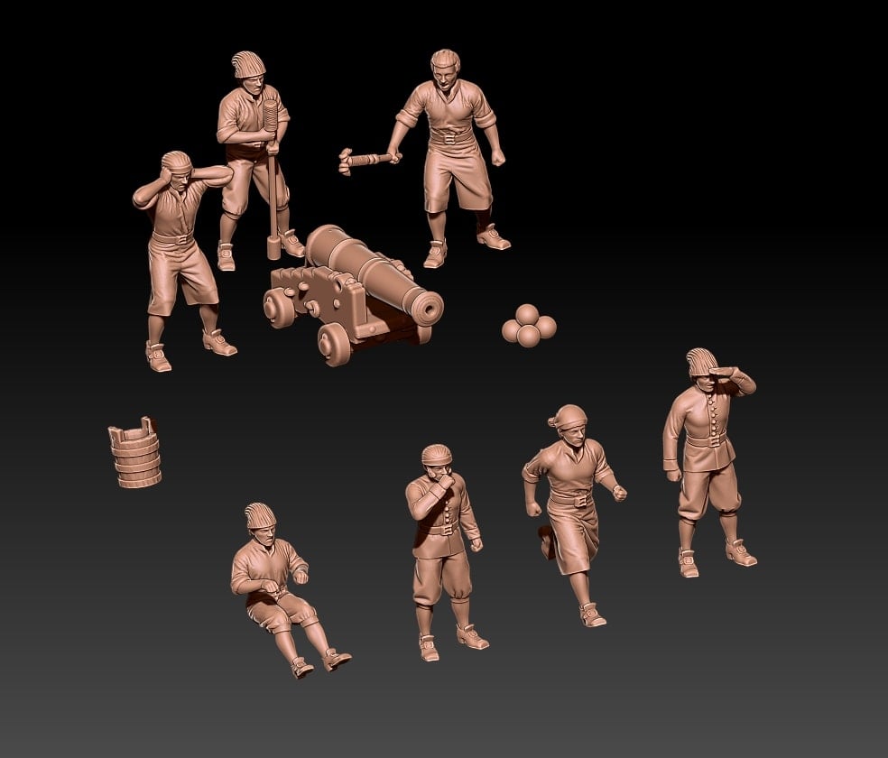 pirates & sailors at work 18th century set 2 by Kozak - Wargaming3D