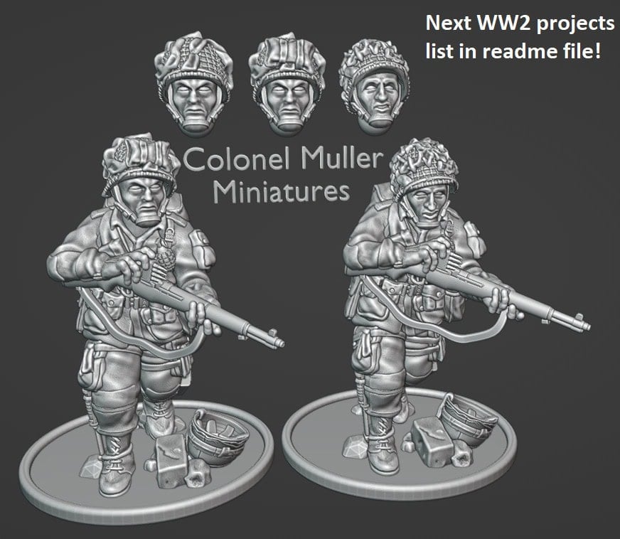 28mm US PARATROOPER FREE MINIATURE AND OPTIONS by Colonel Muller ...
