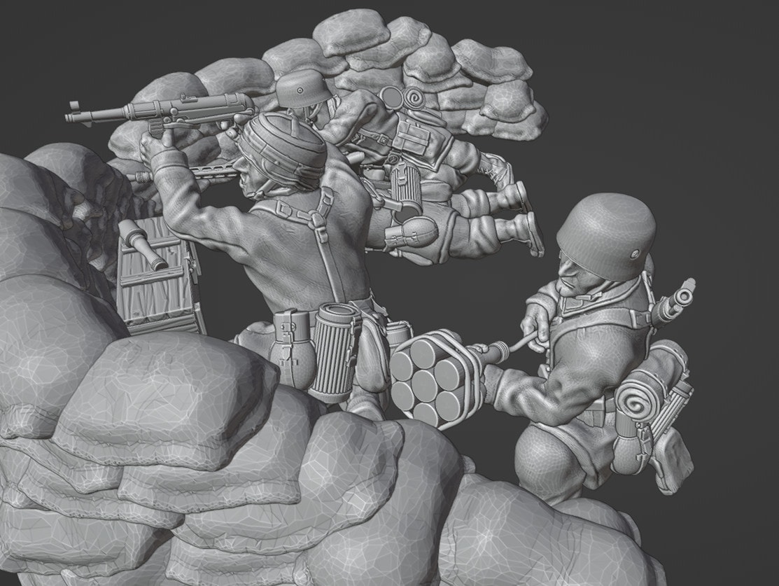 28mm Fallschirmjager and sandbag position by Colonel Muller Miniatures ...