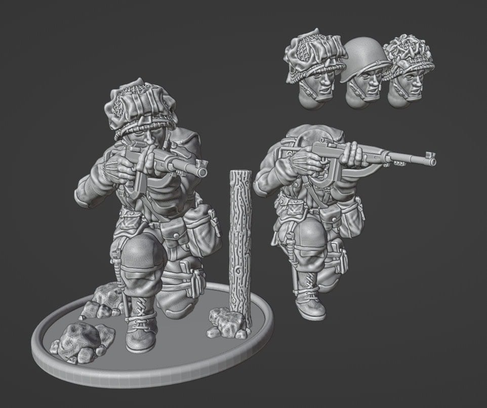 28mm US Paratrooper firing M1 carbine (MODUL-HEAD) by Colonel Muller ...