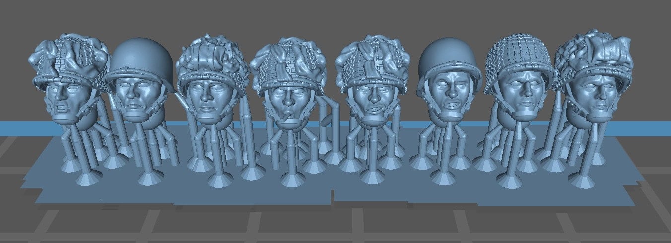 WW2 28mm US AIRBORNE HEAD SET (X32) by Colonel Muller Miniatures ...