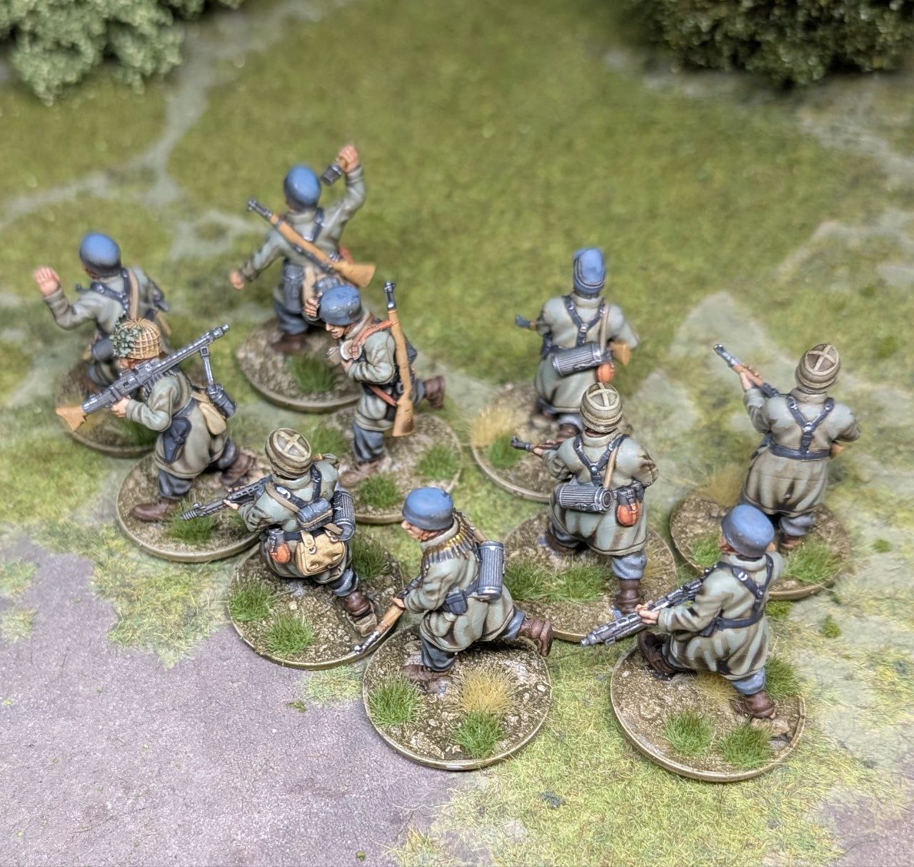 WW2 28mm German Fallschirmjager Complete Squad with modulhead option ...