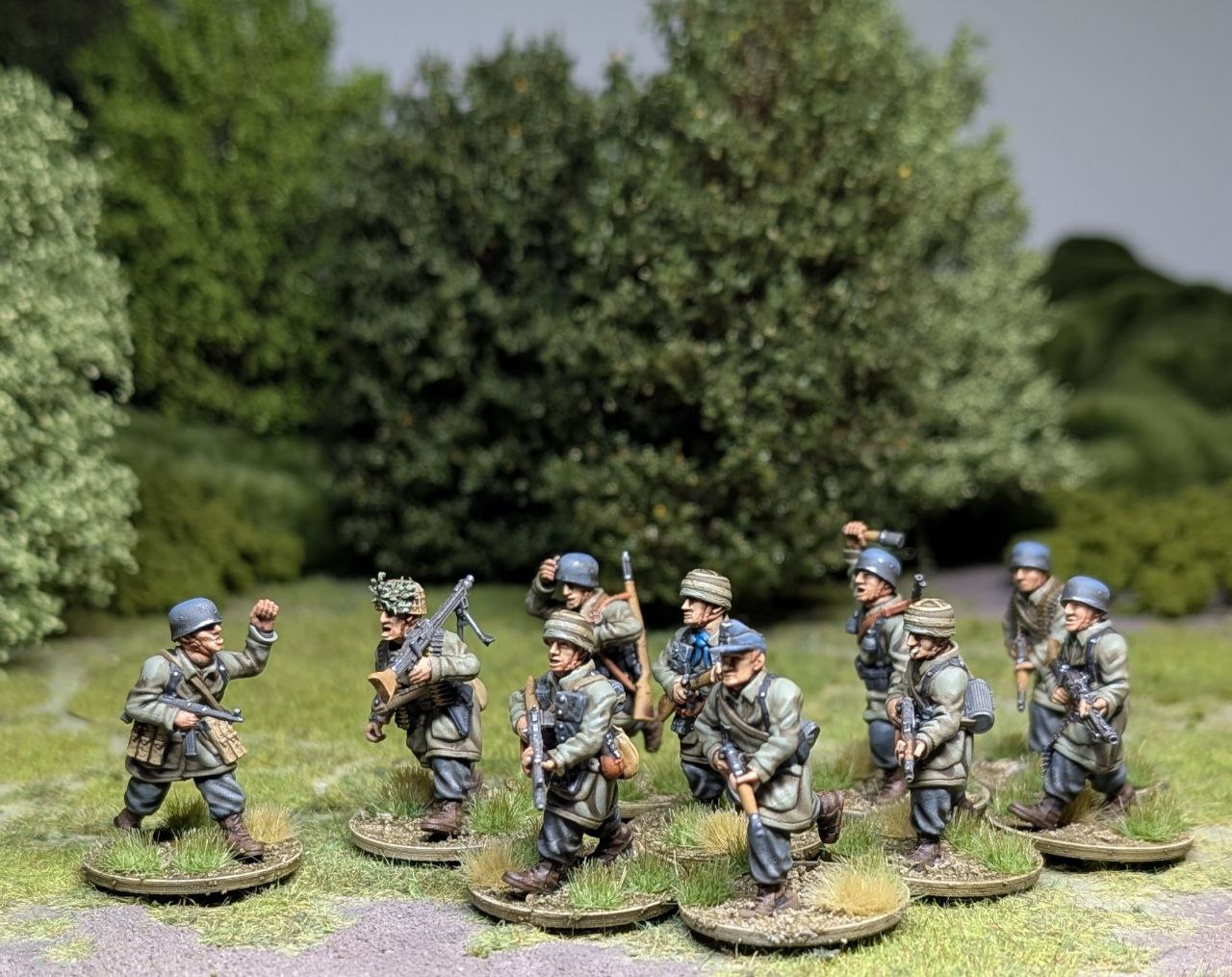 WW2 28mm German Fallschirmjager Complete Squad with modulhead option ...