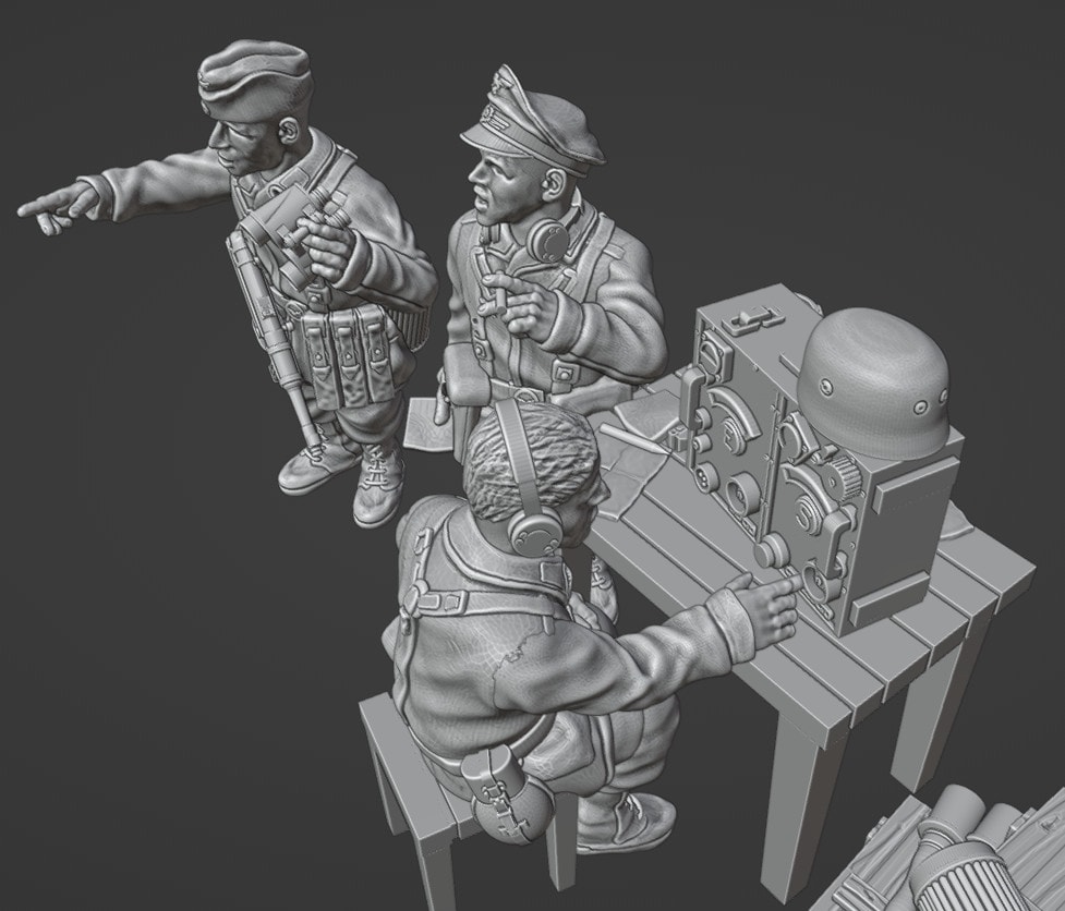 28mm German Fallschirmjager HEADQUARTER by Colonel Muller Miniatures ...