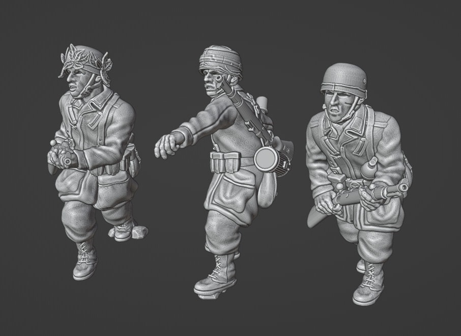 28mm German Fallschirmjager Rifle team 4 by Colonel Muller Miniatures ...