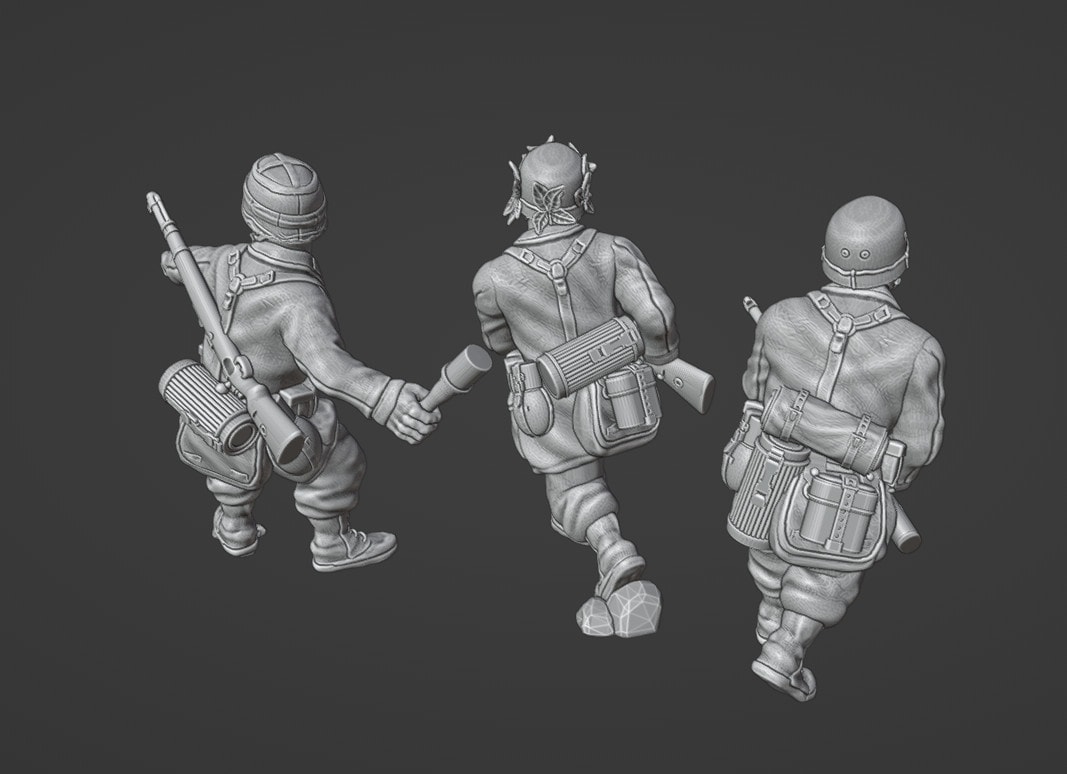 28mm German Fallschirmjager Rifle team 4 by Colonel Muller Miniatures ...