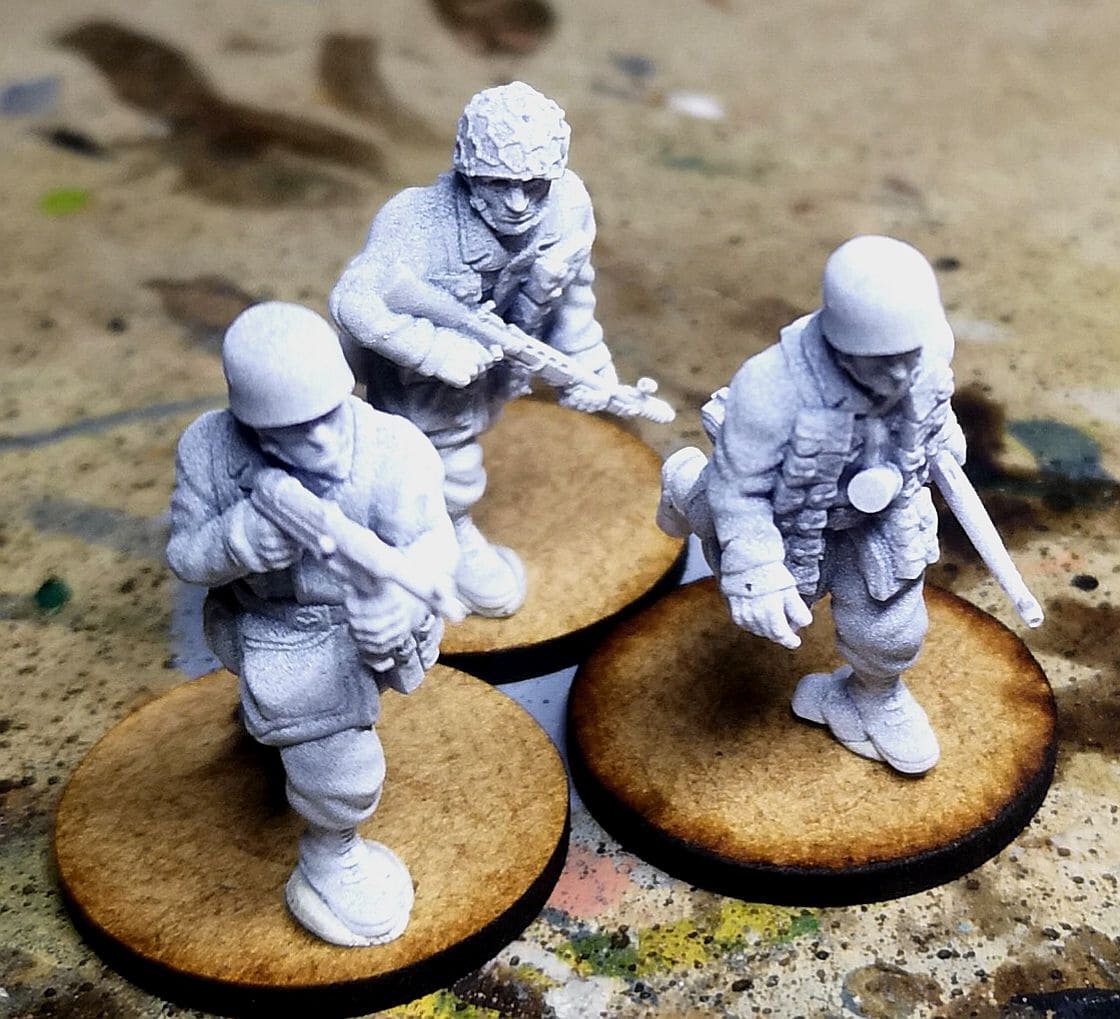28mm German Fallschirmjager mixed weapons Team 1 by Colonel Muller ...