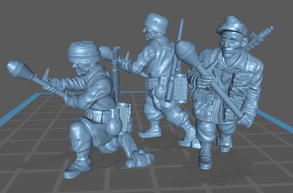 28mm German Fallschirmjager Panzerfaust team 1 by Colonel Muller ...