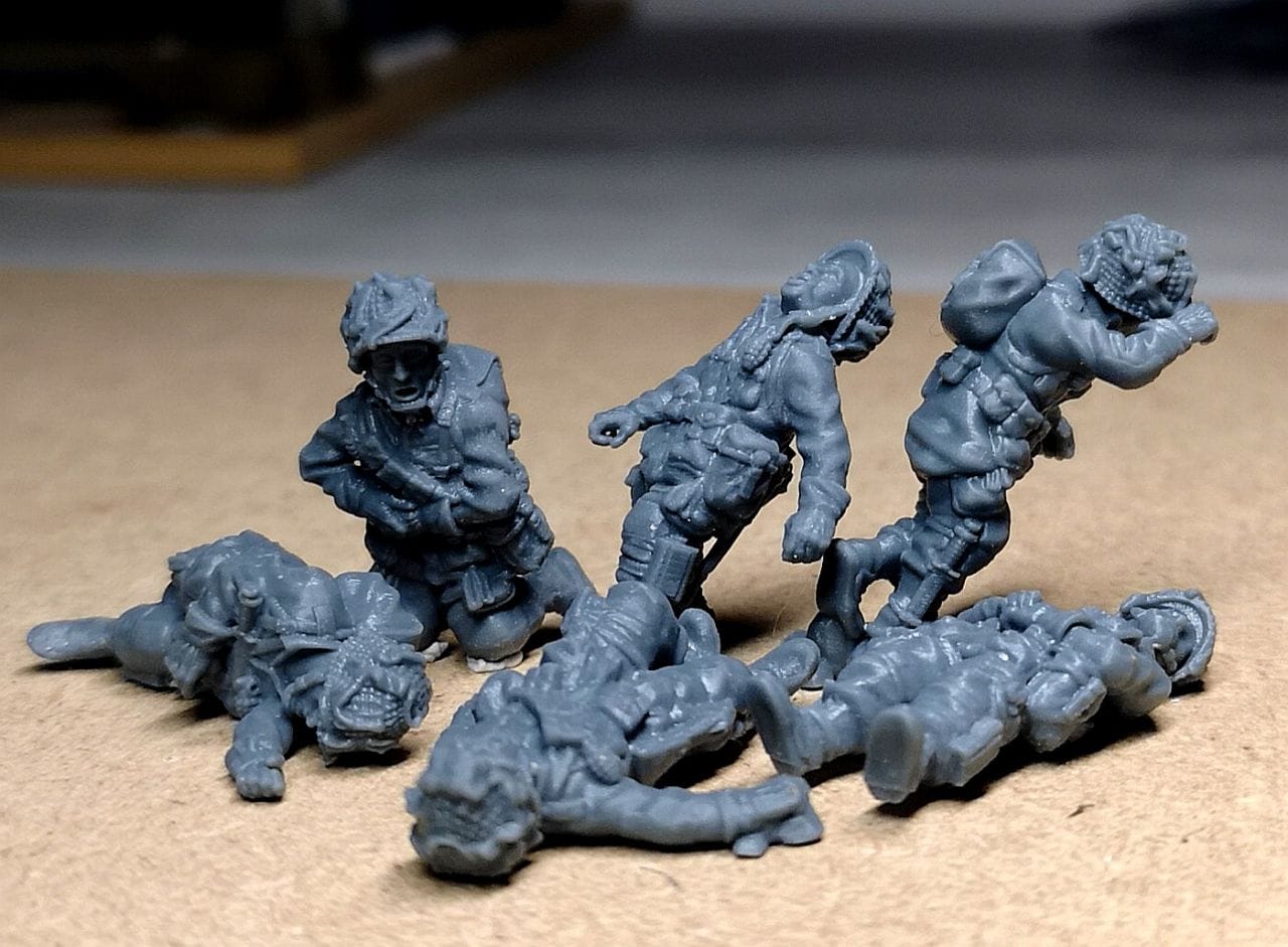 WW2 US AIRBORNE 28mm CASUALTIES SET 1 by Colonel Muller Miniatures ...